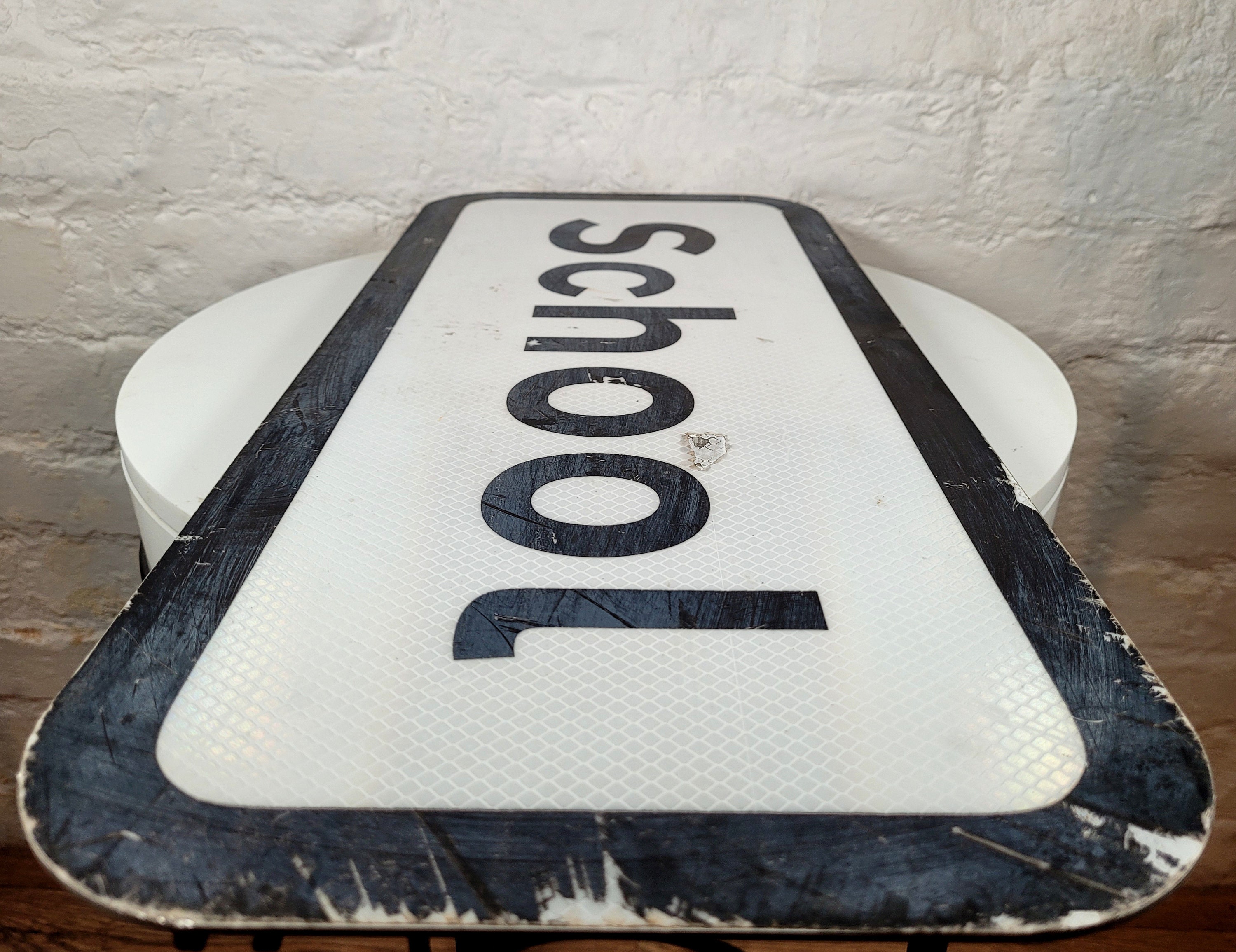 Vintage School Sign / Reflective Sign / Vintage Street Sign - Etsy