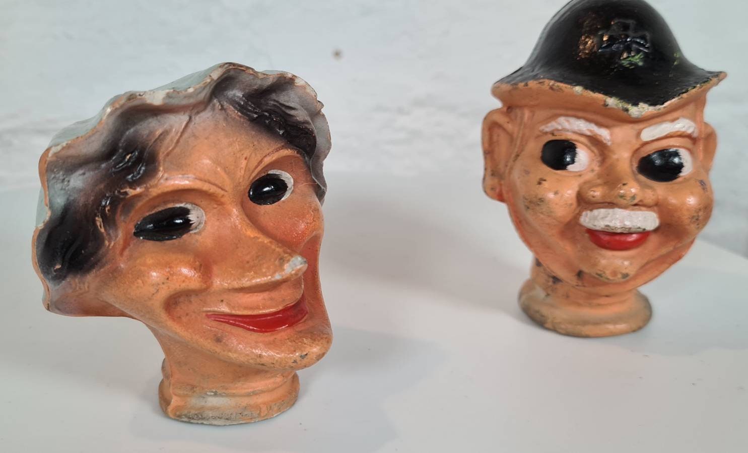Unusual Antique German Kasperle Puppet Heads - Etsy