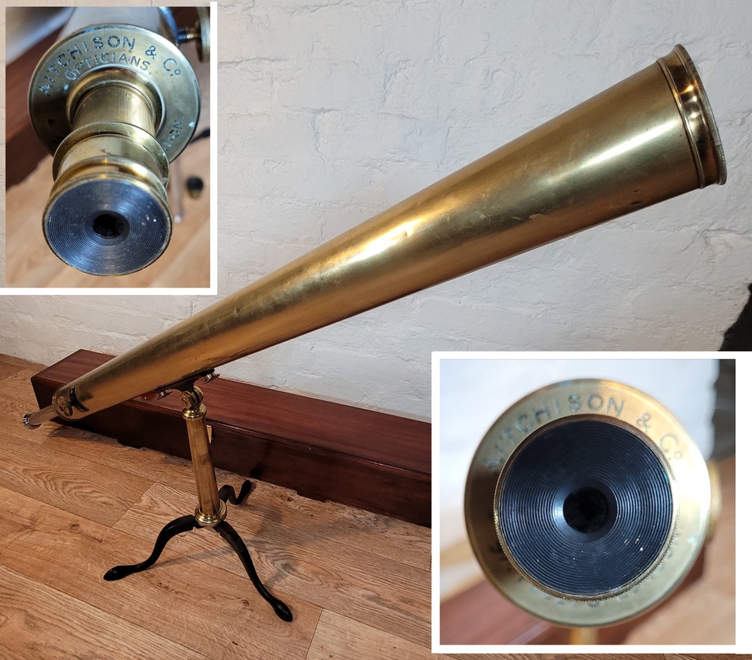 Large Victorian Brass Telescope / Aitchinson and Co. Telescope With ...