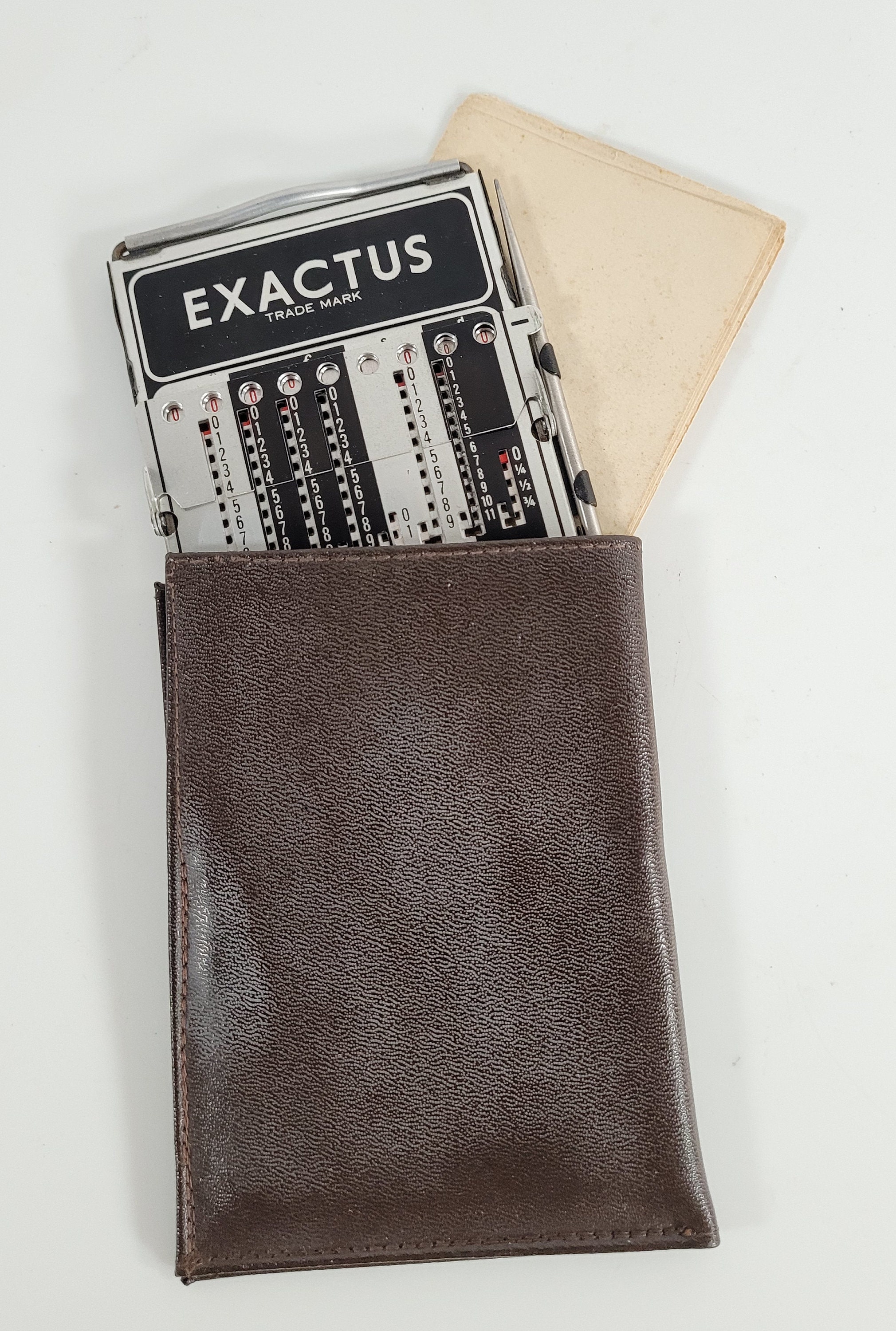 Vintage Exactus Pocket Adding Machine With Stylus, Pouch and Original ...