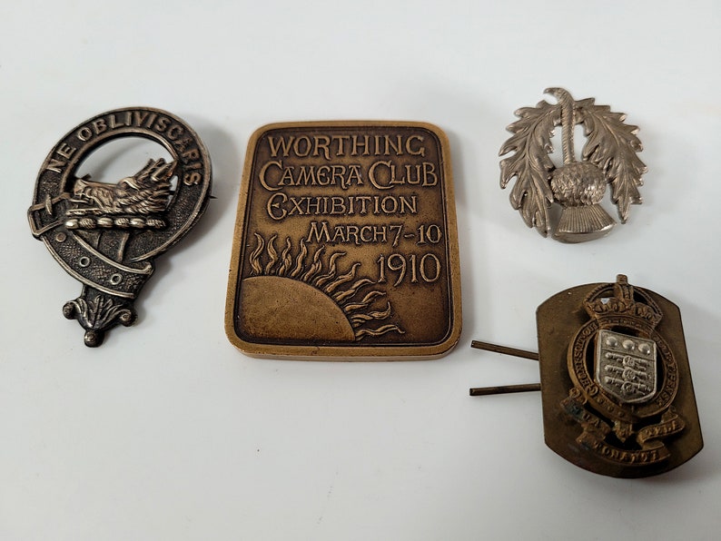 Collection of Antique Badges and Medals / Scottish Brooches - Etsy