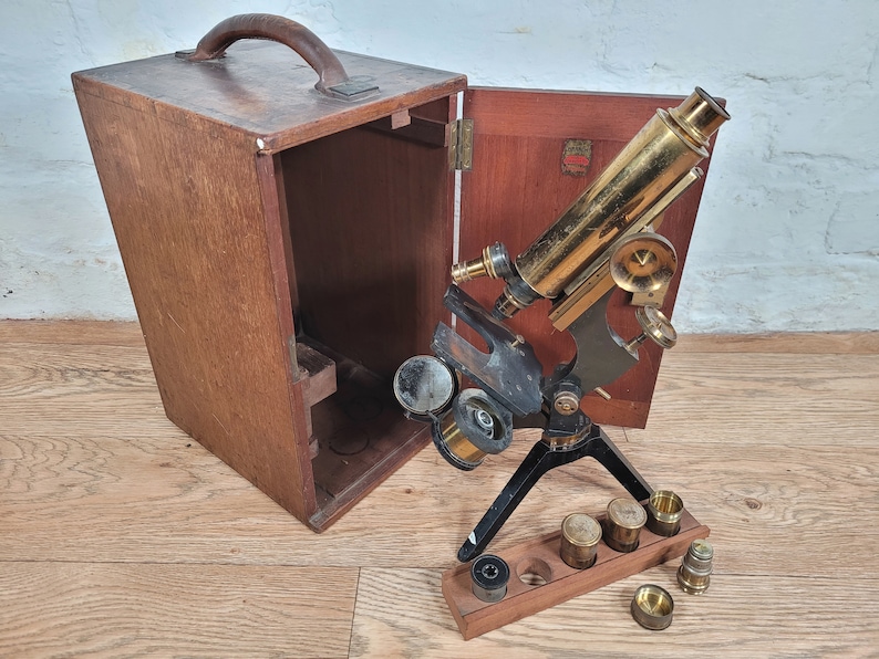 Antique Watson and Sons Brass Microscope / Vintage Brass Microscope by ...