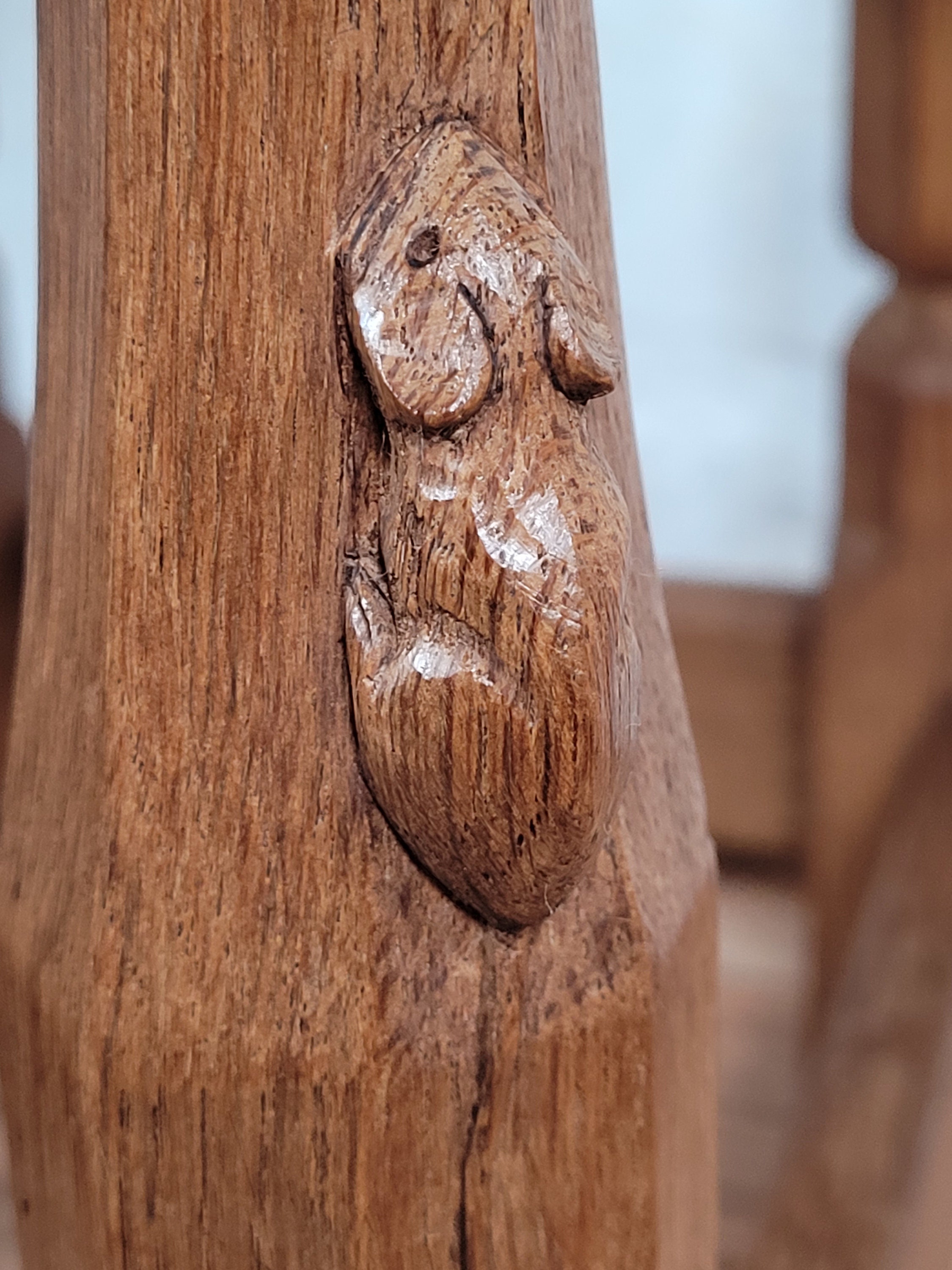 Exceptionally Rare Robert mouseman Thompson Oak Stool Robert Thompson of Kilburn Mouseman Furniture Yorkshire Critters Etsy
