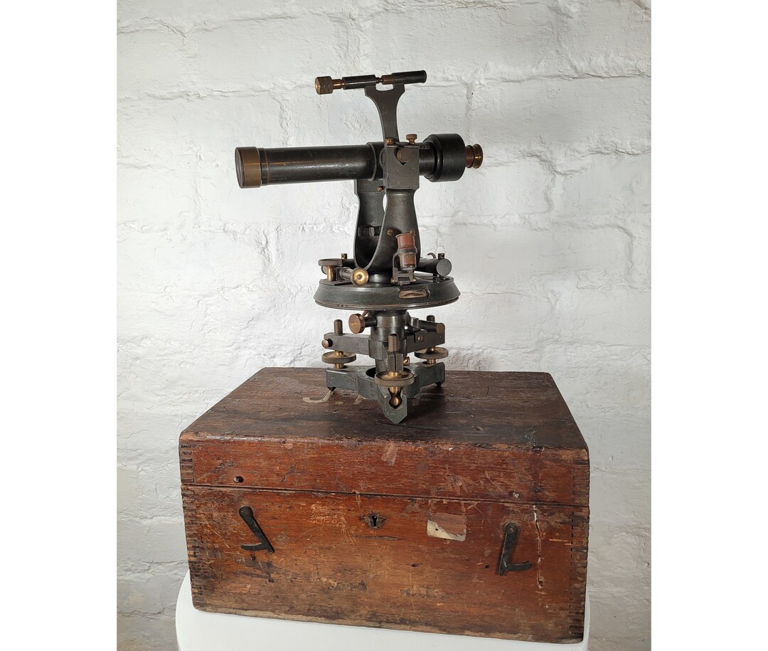 Vintage Stanley Theodolite in Orignal Wooden Box / Large Brass ...