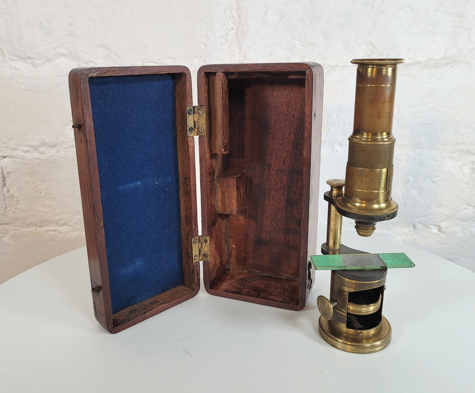 Antique Drum and Pillar Microscope / Victorian Brass Microscope / Old ...