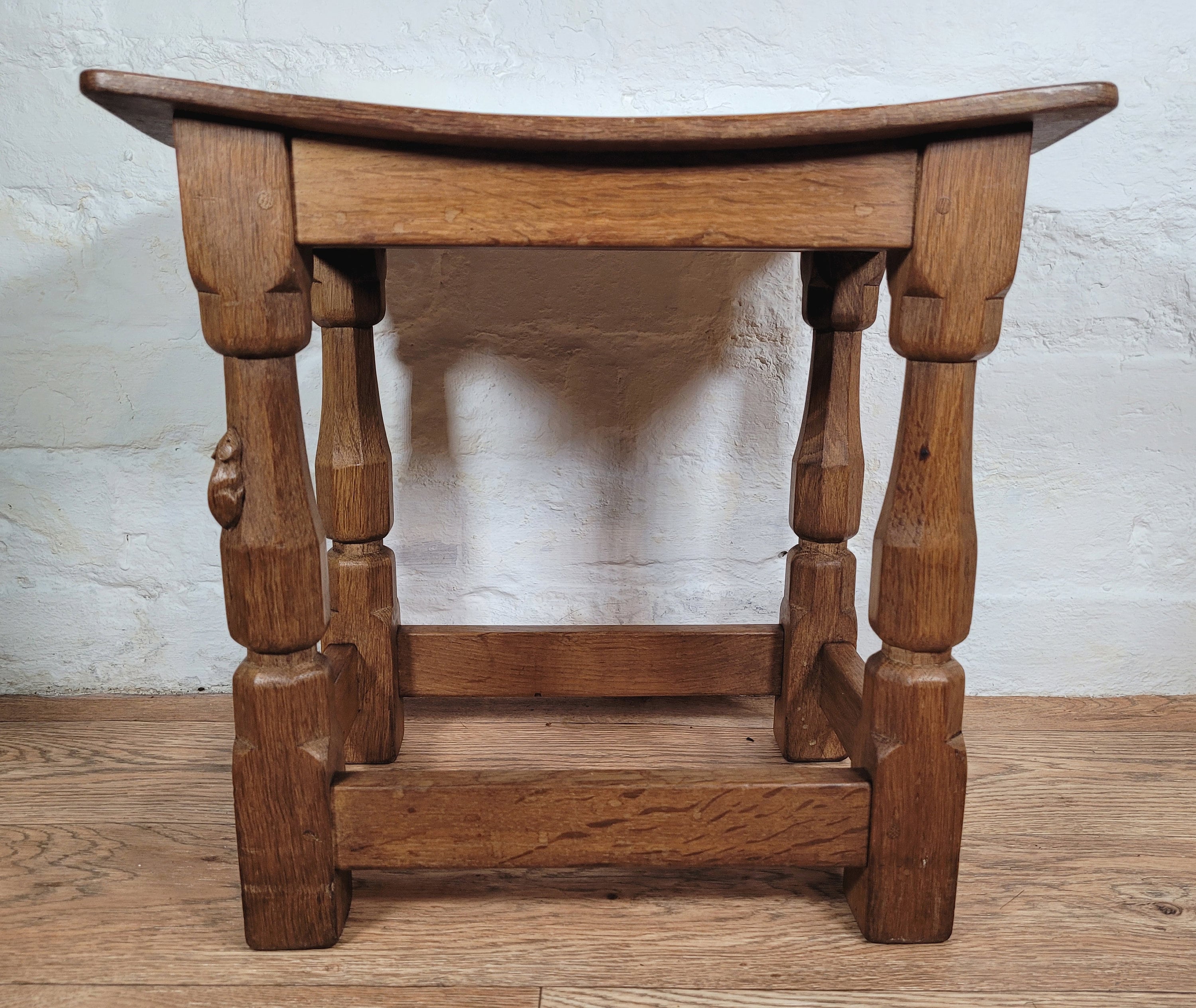 Exceptionally Rare Robert mouseman Thompson Oak Stool / Robert Thompson ...