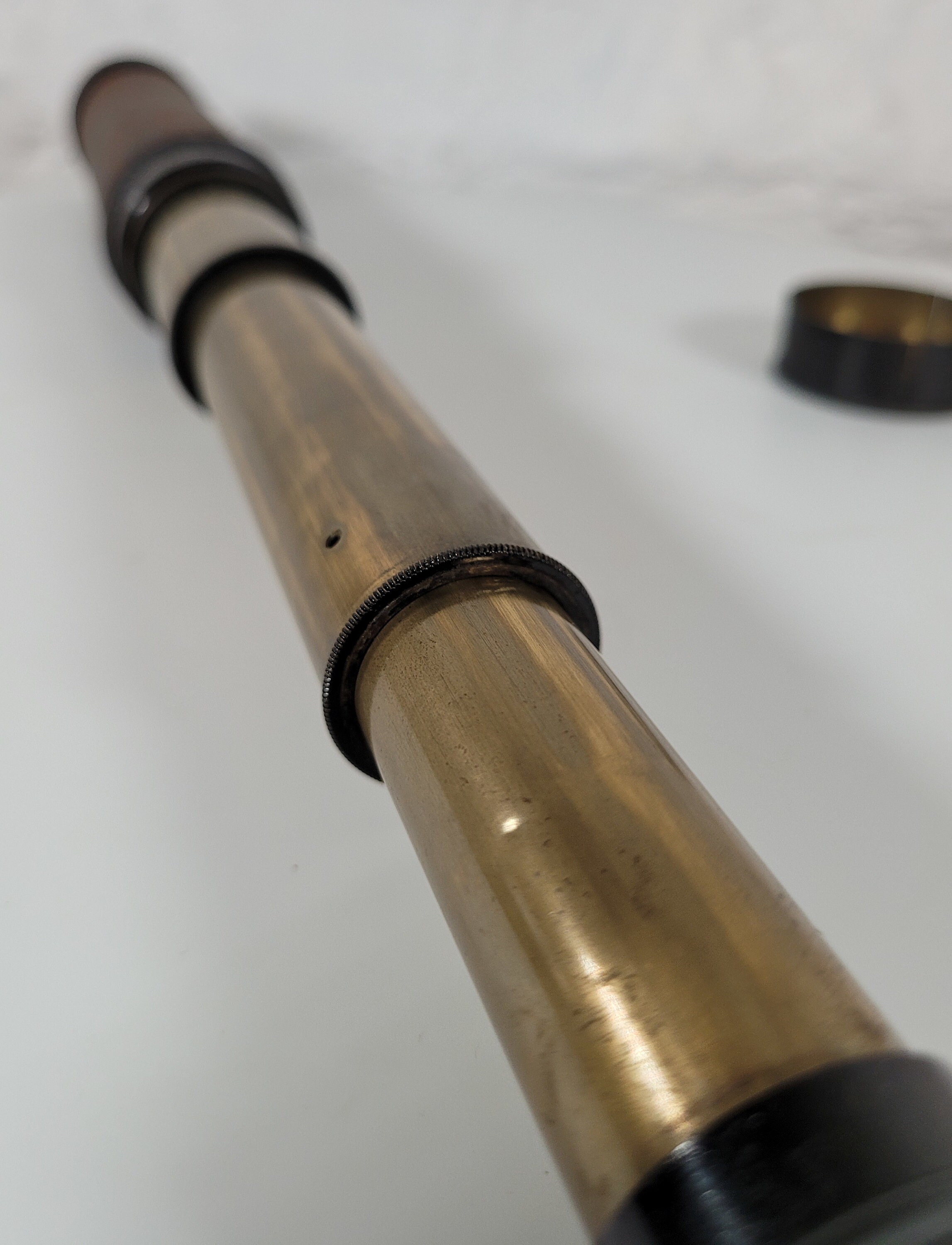 Antique Telescope / Three Draw Leather Bound Brass Telescope - Etsy