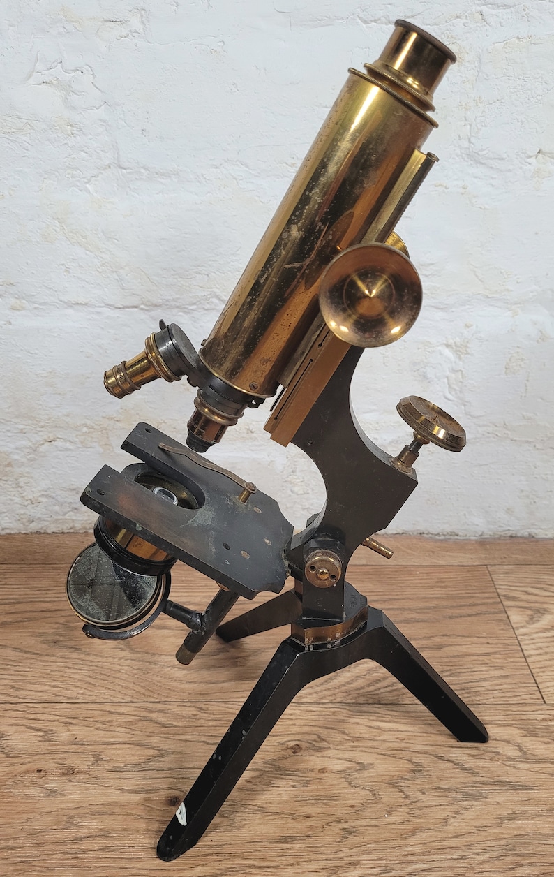 Antique Watson and Sons Brass Microscope / Vintage Brass Microscope by ...
