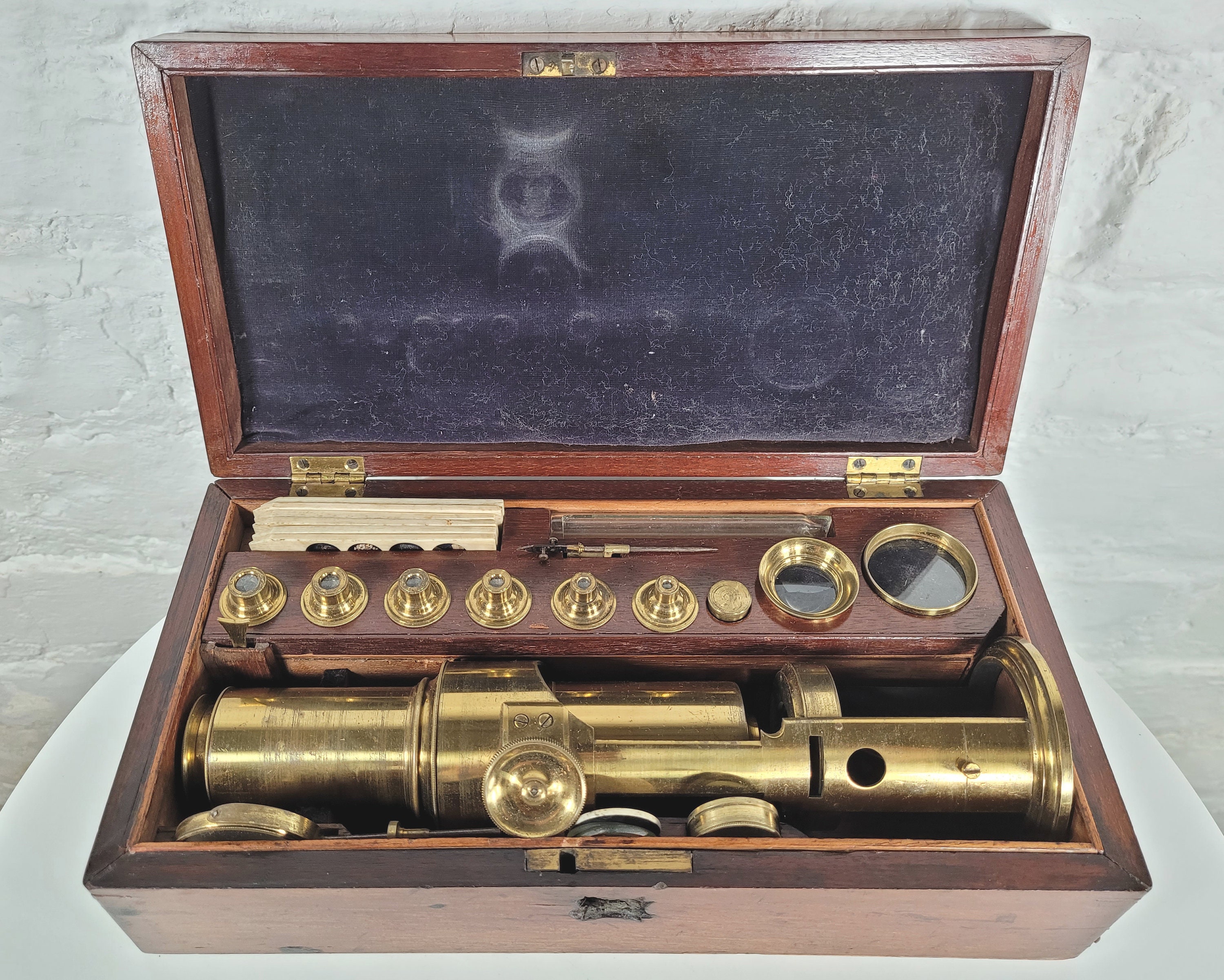 Exceptionally Complete Antique Georgian Barrel Microscope / Antique ...