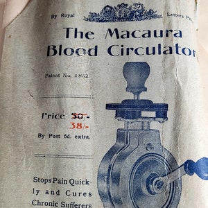 Antique Dr Macauras Blood Circulator With Original Instructions and Correspondence / Pulsocon ...