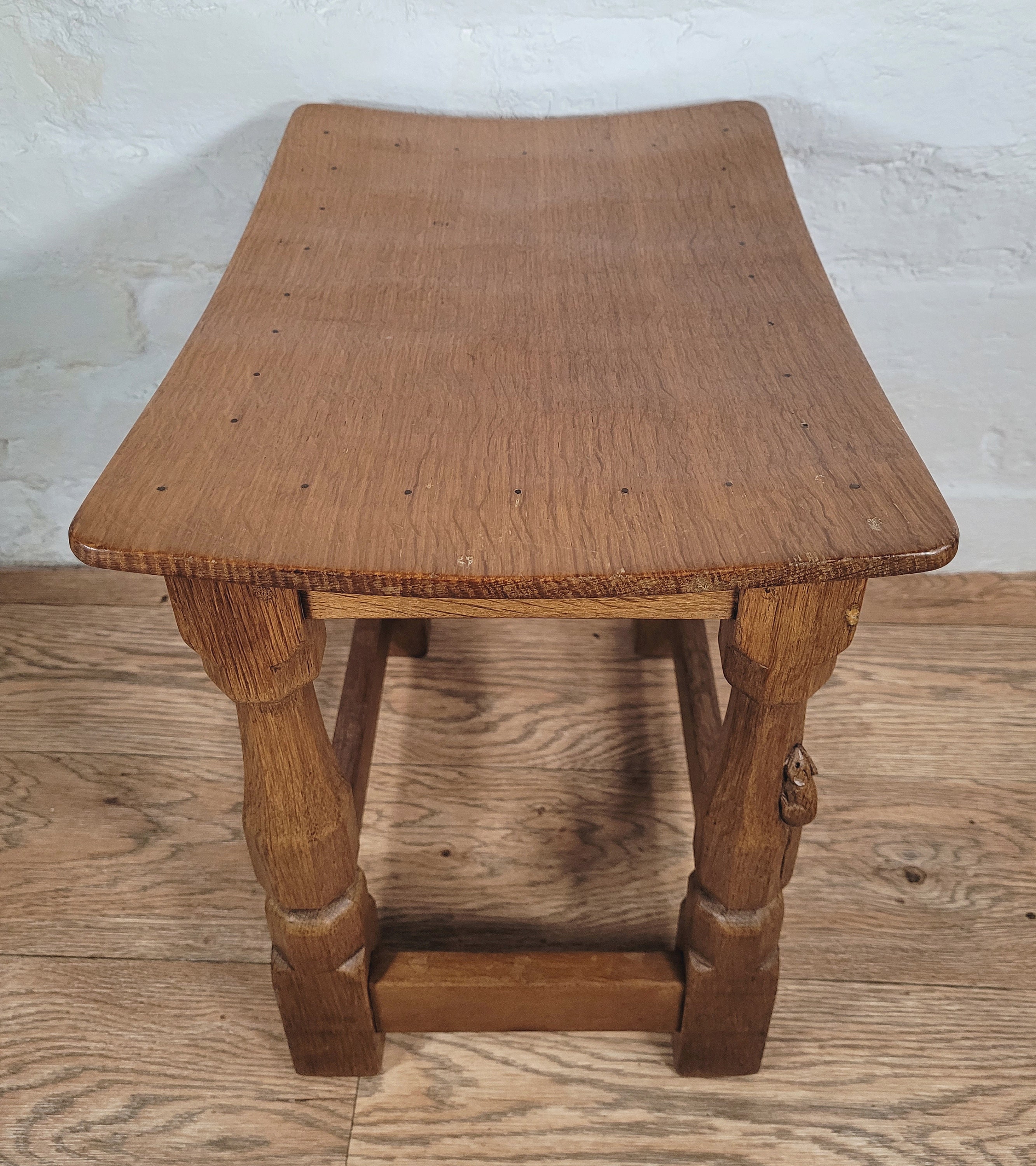 Exceptionally Rare Robert mouseman Thompson Oak Stool / Robert Thompson ...