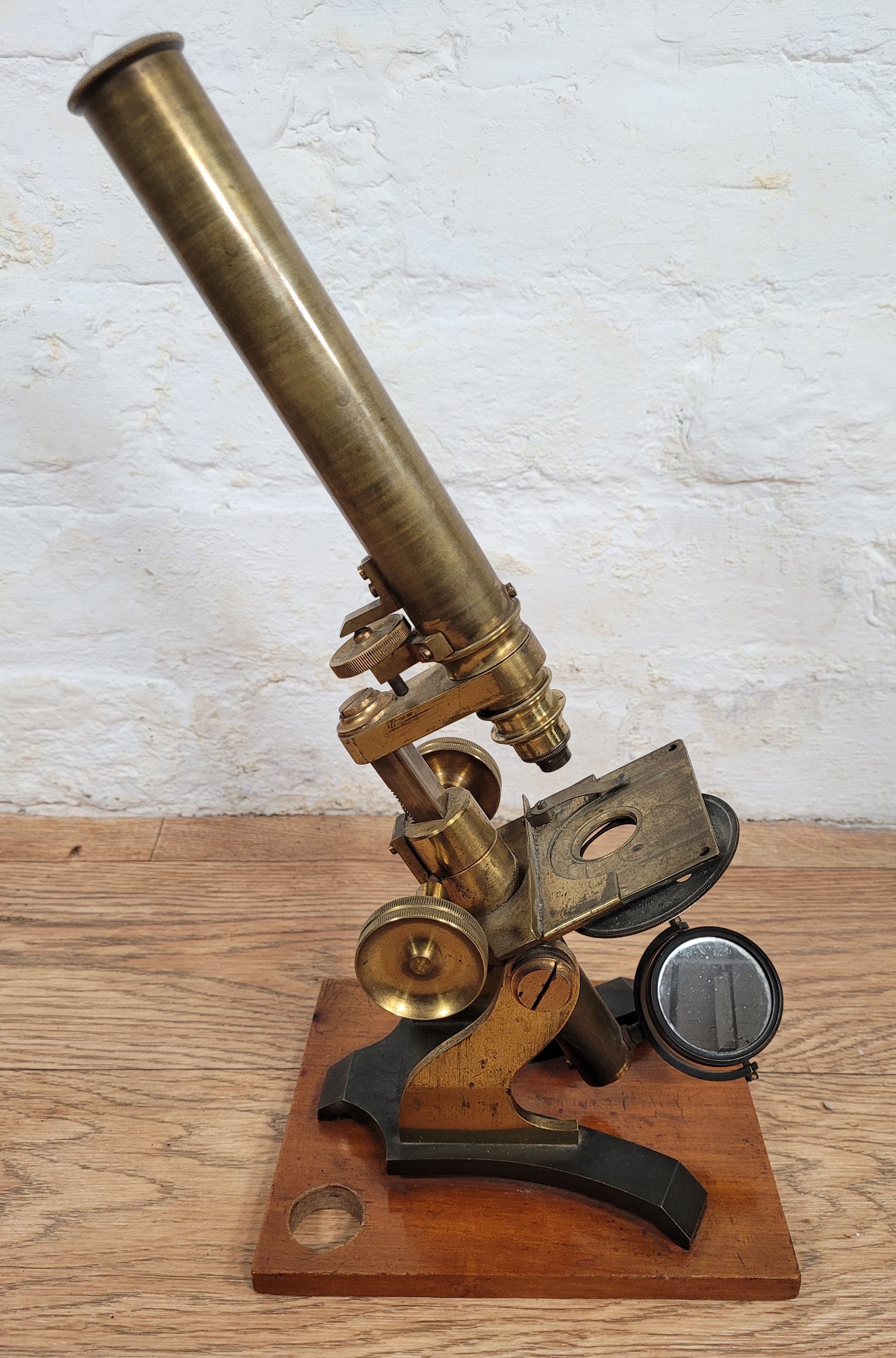 Antique Microscope / Victorian Brass Bar-limb Microscope With - Etsy