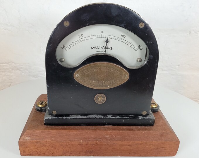 Antique Elliott Brothers Milli-amp Meter / Antique Ammeter / Vintage ...