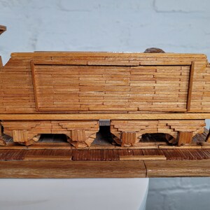 Vintage Model Steam Locomotive / Match Stick Train Model / Wooden Steam ...