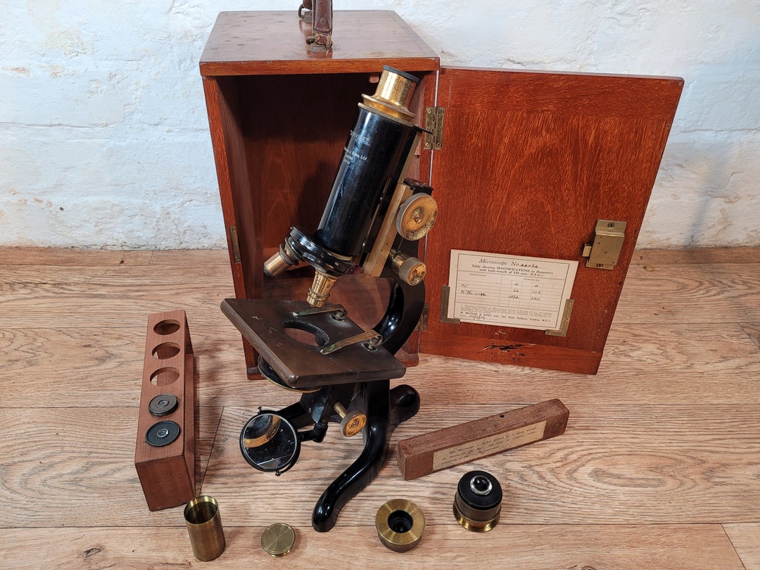 Antique Watson Microscope / Vintage Service Microscope / Large and ...