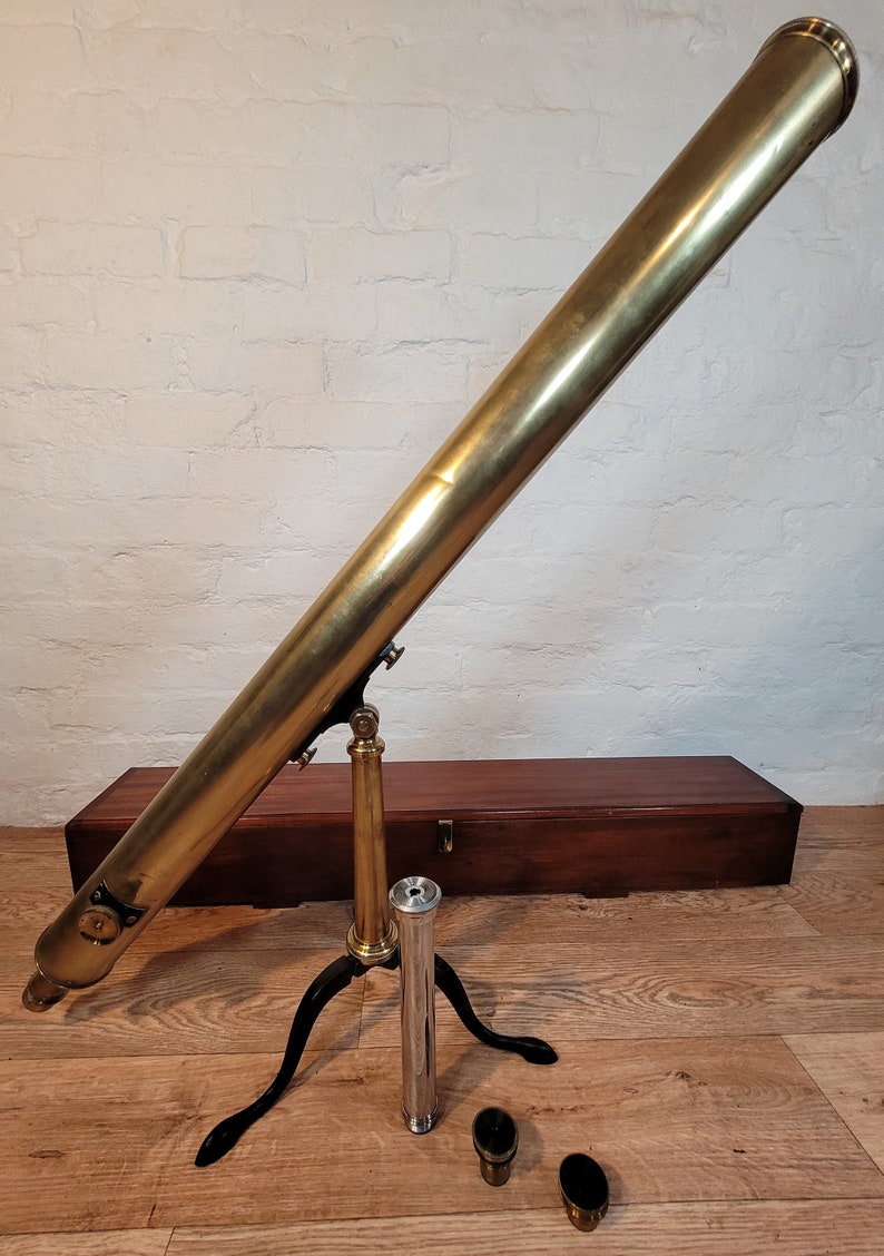 Large Victorian Brass Telescope / Aitchinson and Co. Telescope With ...