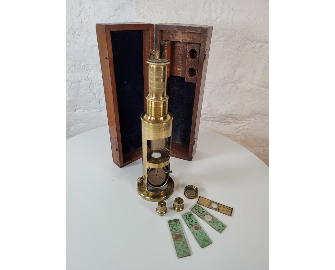 Antique Barrel Microscope With Accessories in Box - Etsy