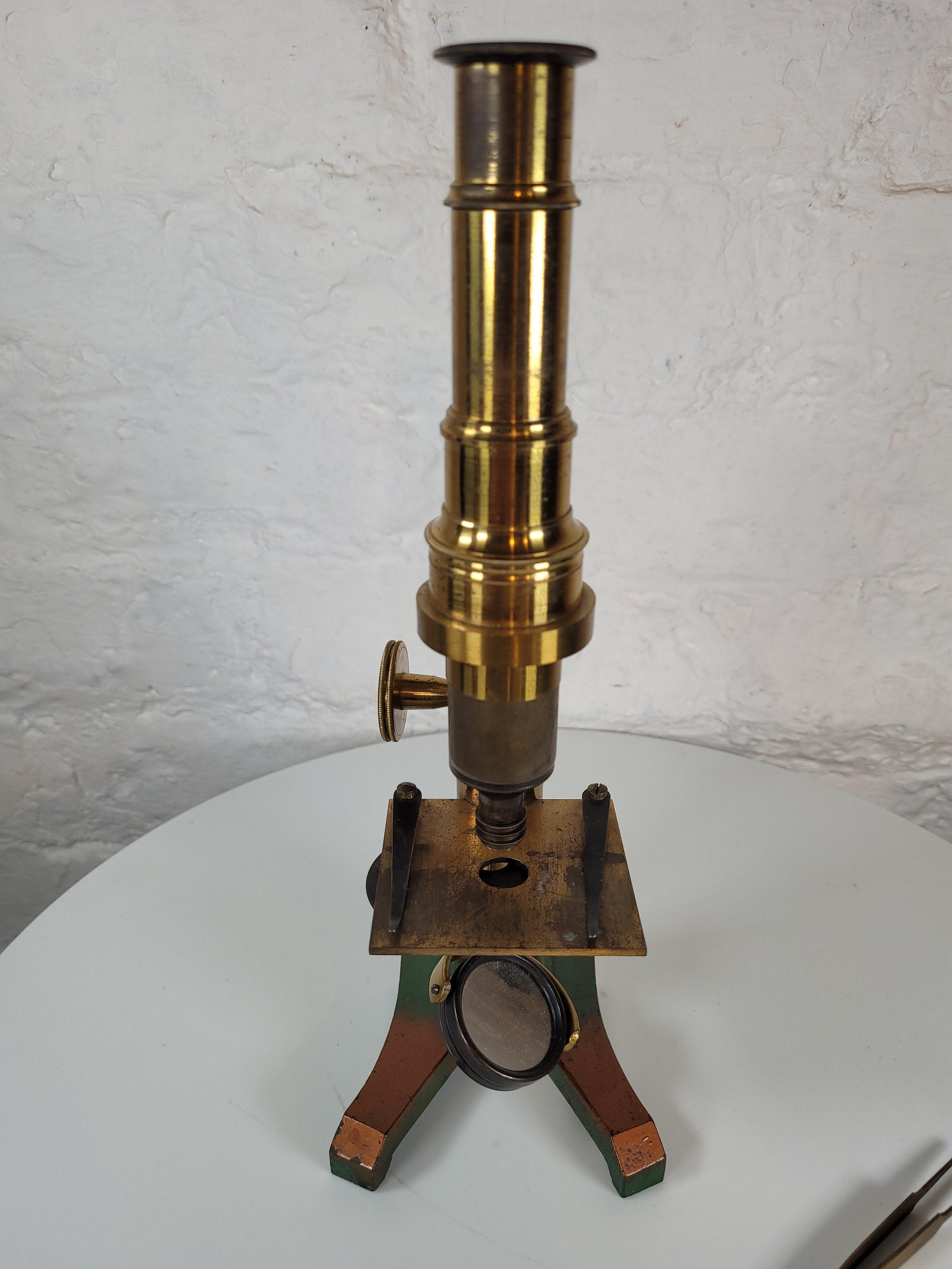 Antique Brass Student Microscope in Case / Antique Microscope ...