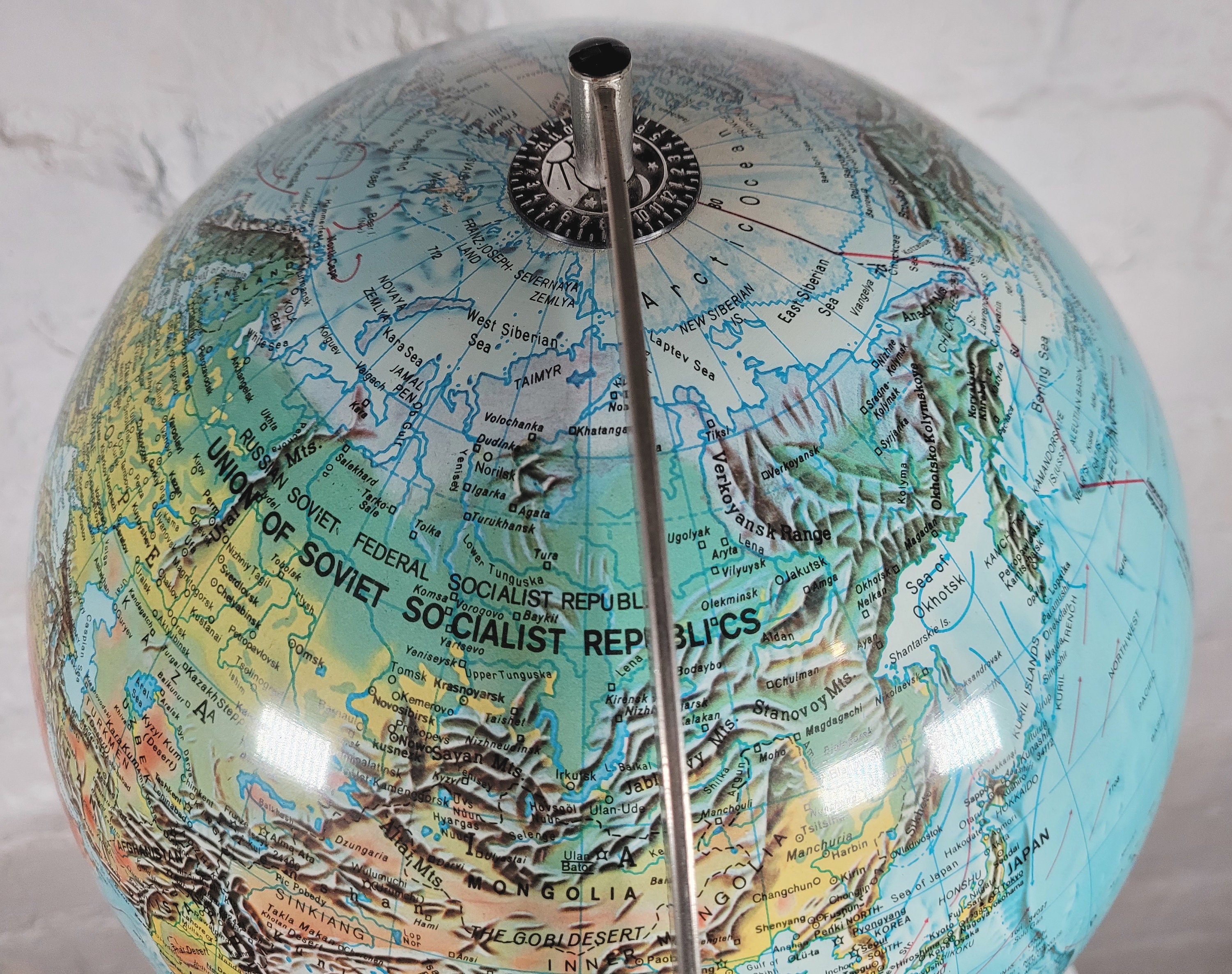 Large Vintage Danmark Desk Globe From the 1970's - Etsy UK