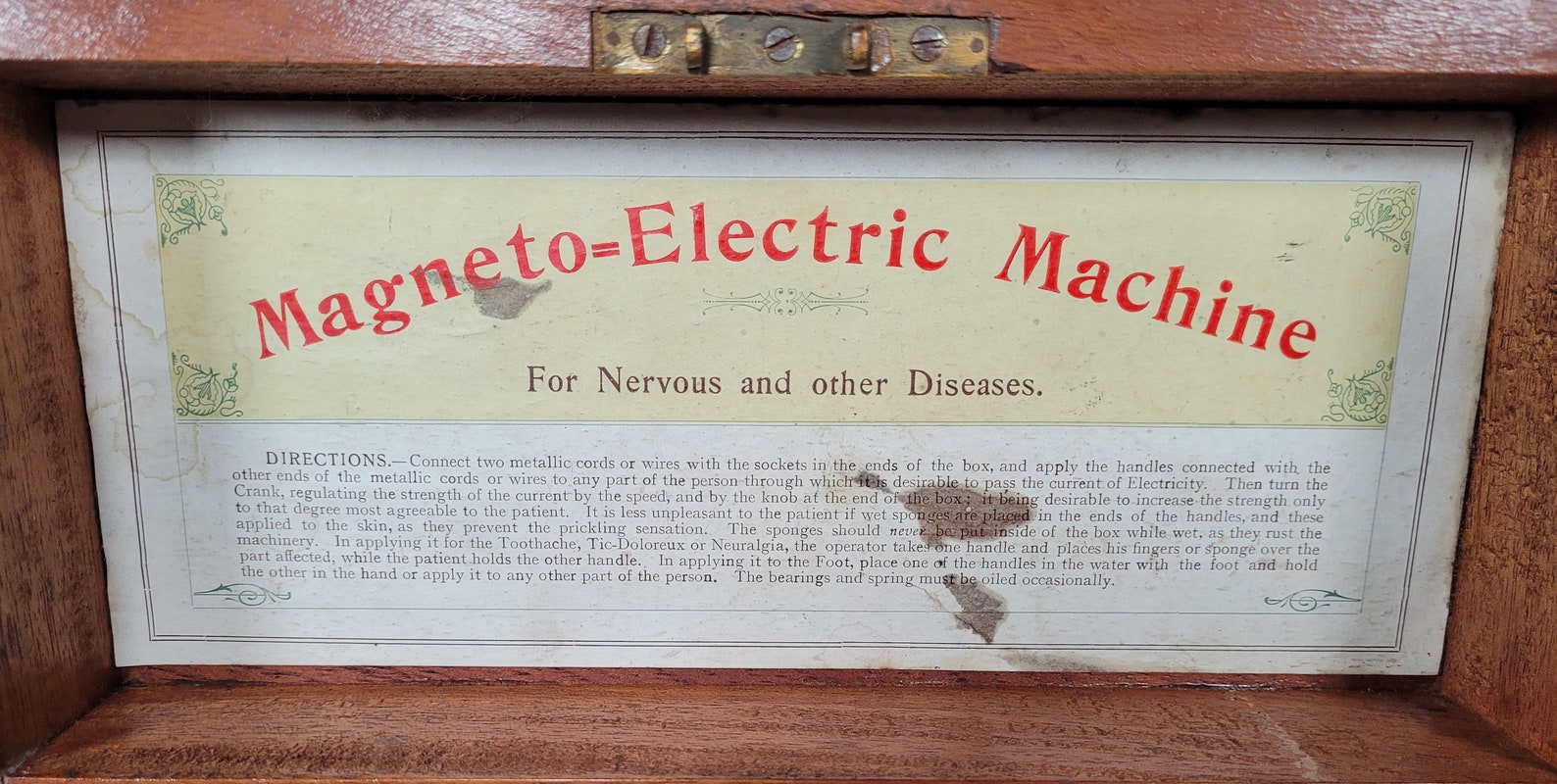 Antique Magneto Device / Magneto Electric Machine for Nervous and Other ...
