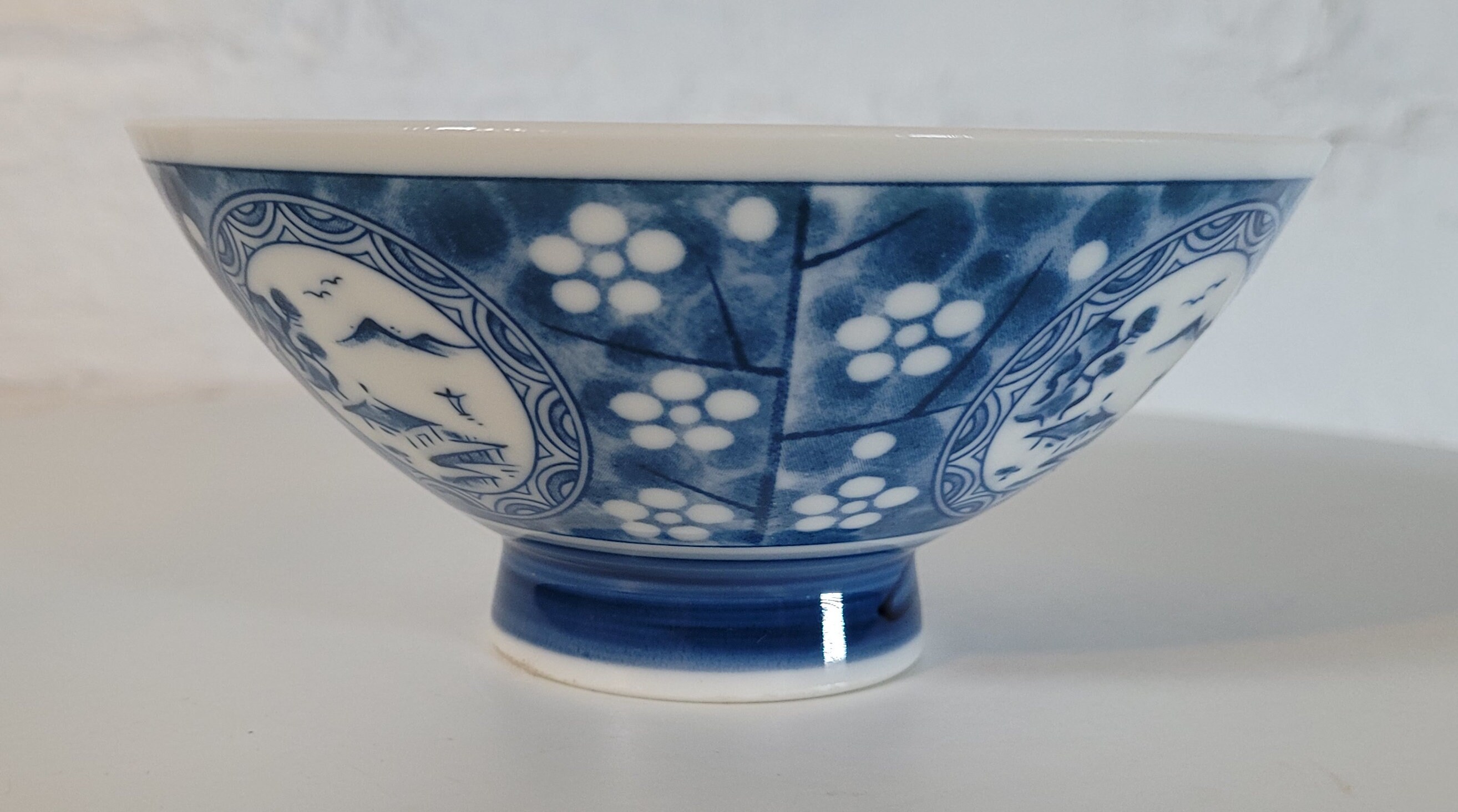 Three Vintage Chinese Soup Bowls / Blue and White China / Blue and ...