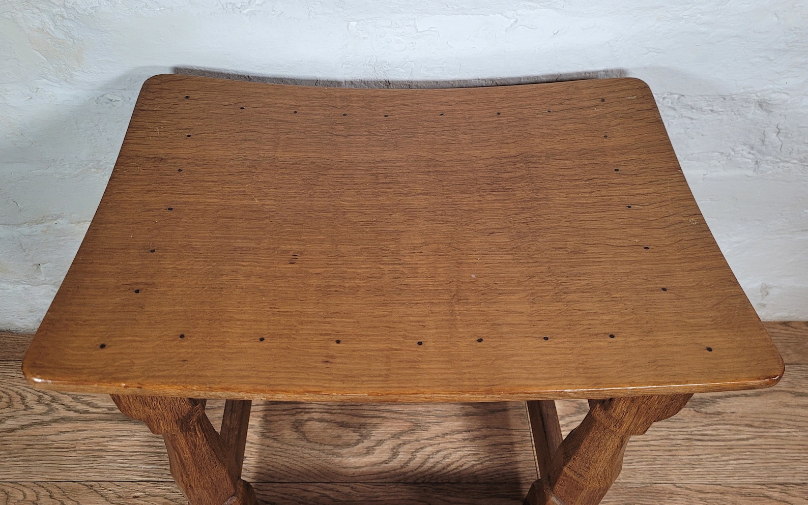 Exceptionally Rare Robert mouseman Thompson Oak Stool / Robert Thompson ...