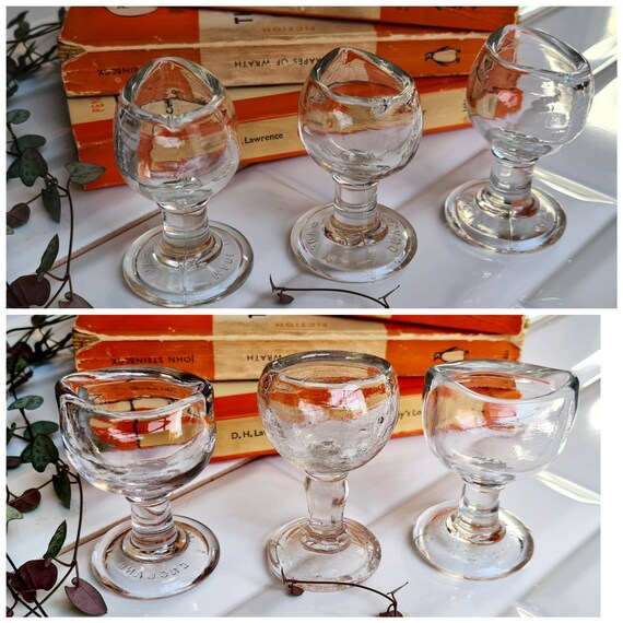 Six Vintage Clear Glass Eye Baths - Etsy
