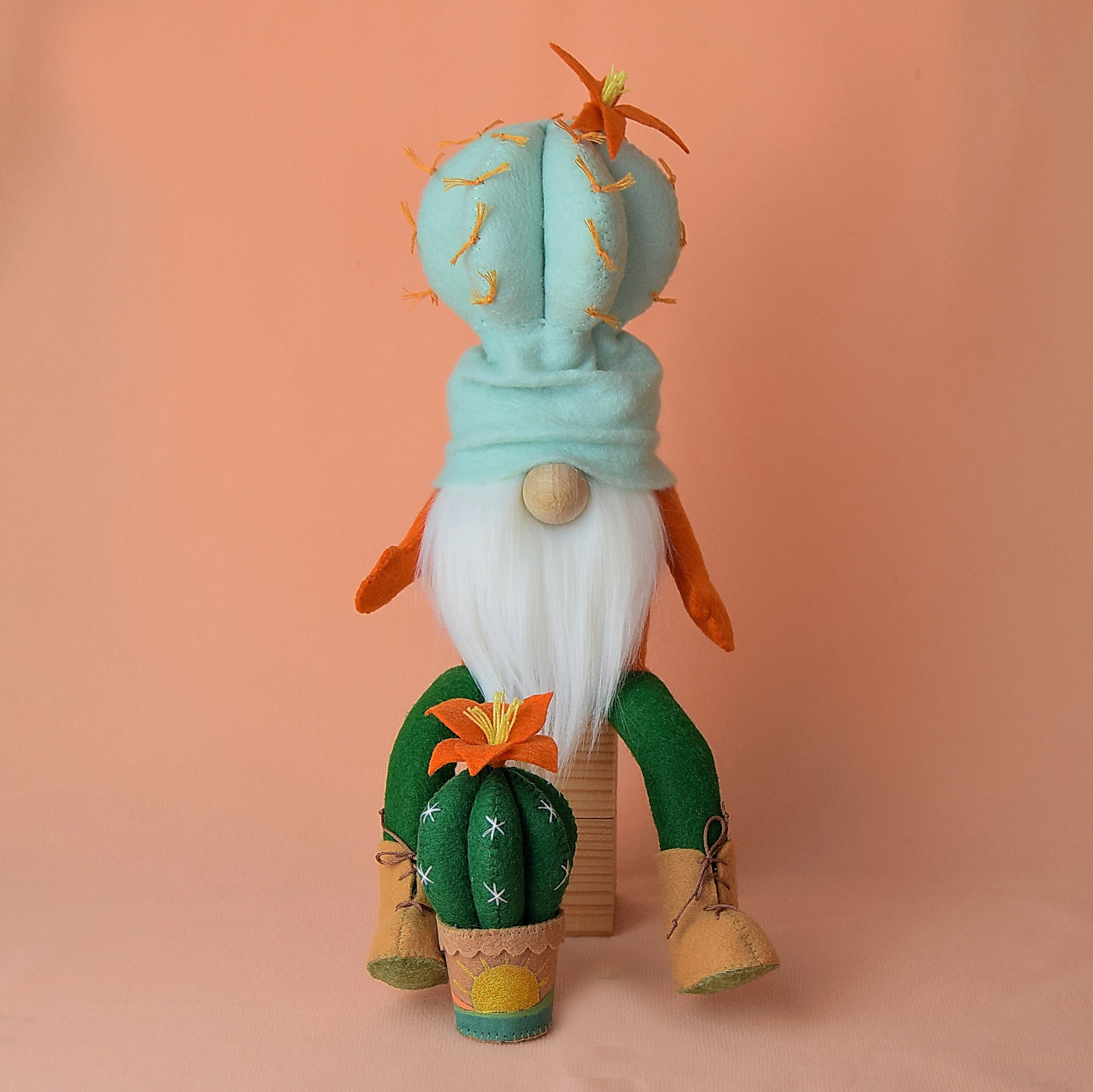 Cactus Gnome Pdf Pattern/sewing Cactus Gnome Pdf/sewing Felt Gnome Pdf ...