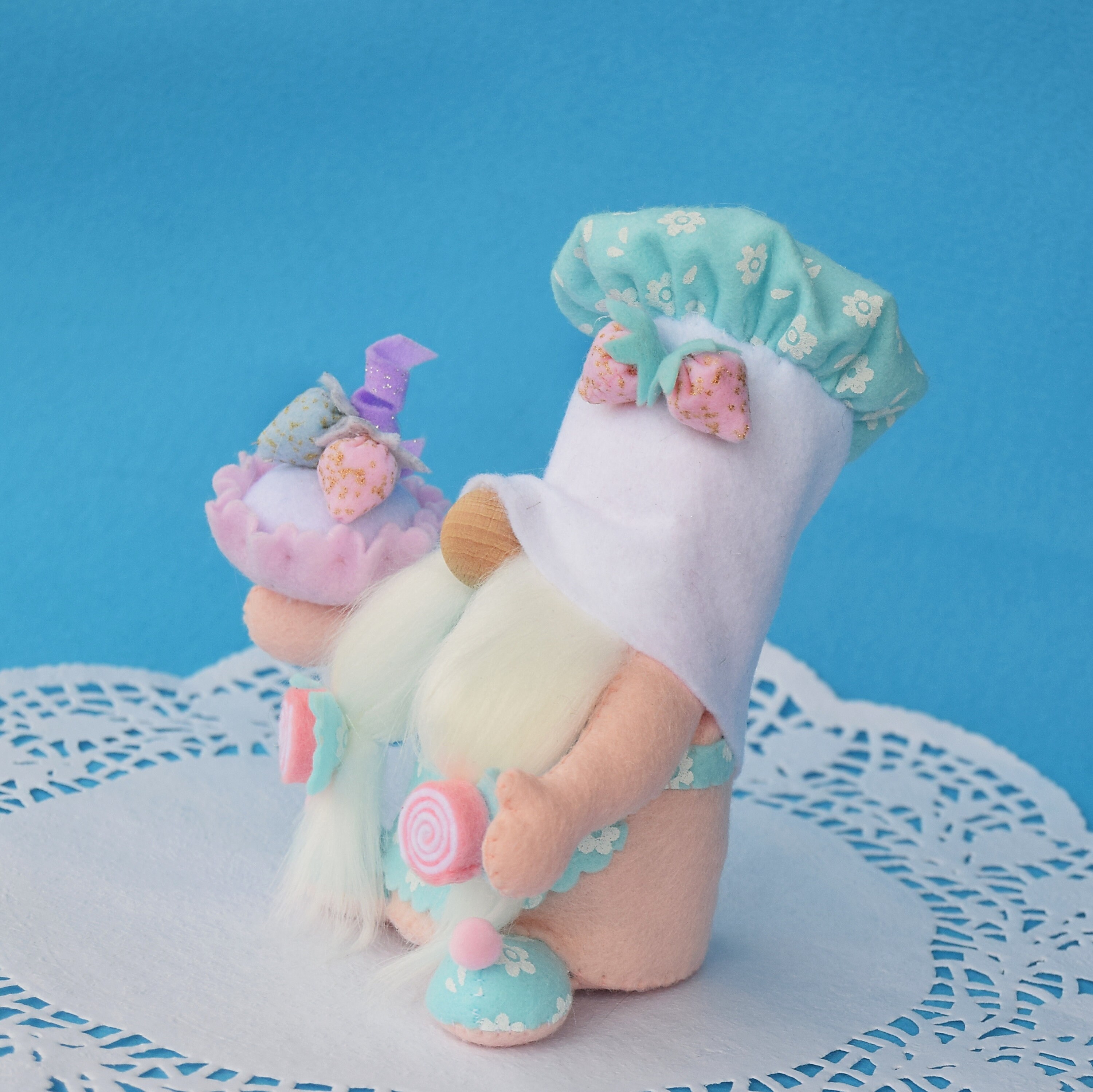 Gnome Cake Chef PDF Pattern/pdf Pattern and Tutorial Sewing Felt Gnome ...
