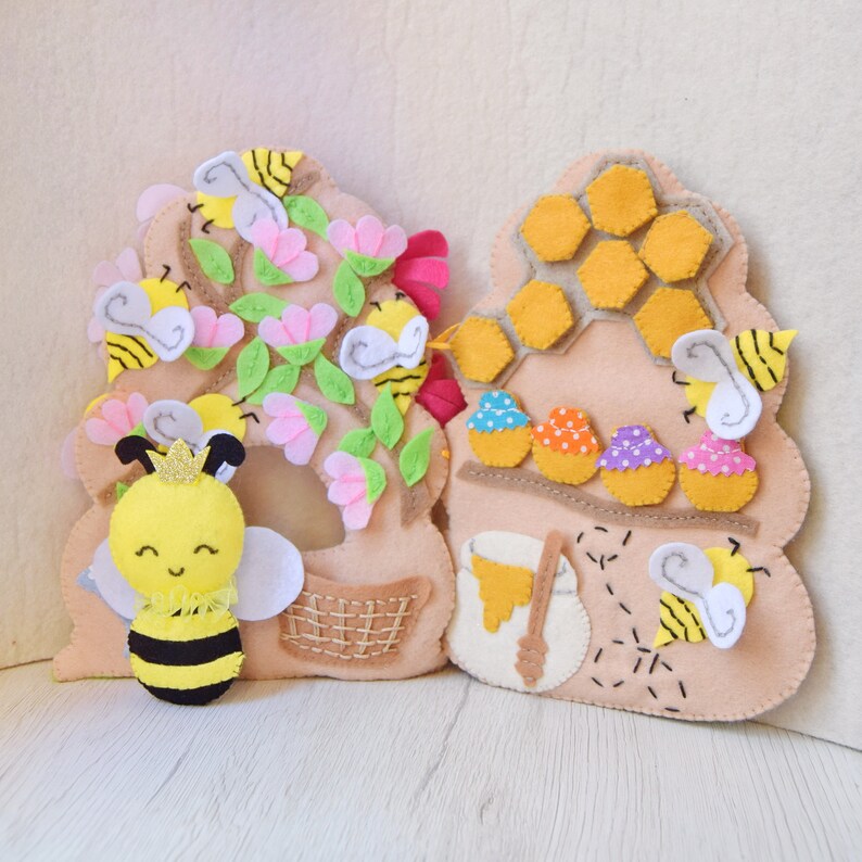 Soft Book Activity Bee Hive Kit Diy/quiet Book Sewn Feltkit | Etsy