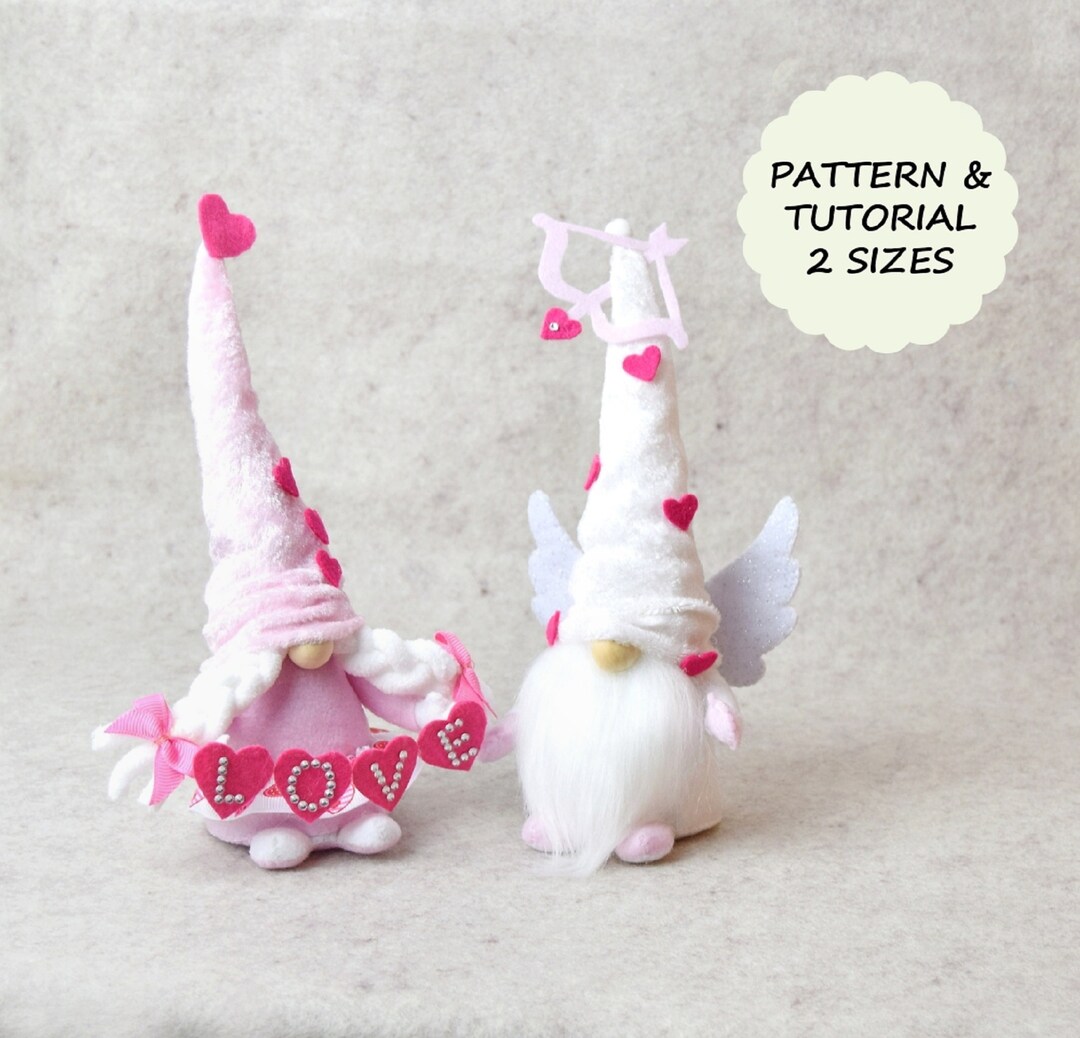 Gnome de la Saint-Valentin Patron PDF/Feutre Gnome PDF Tutoriel/Gnome ...