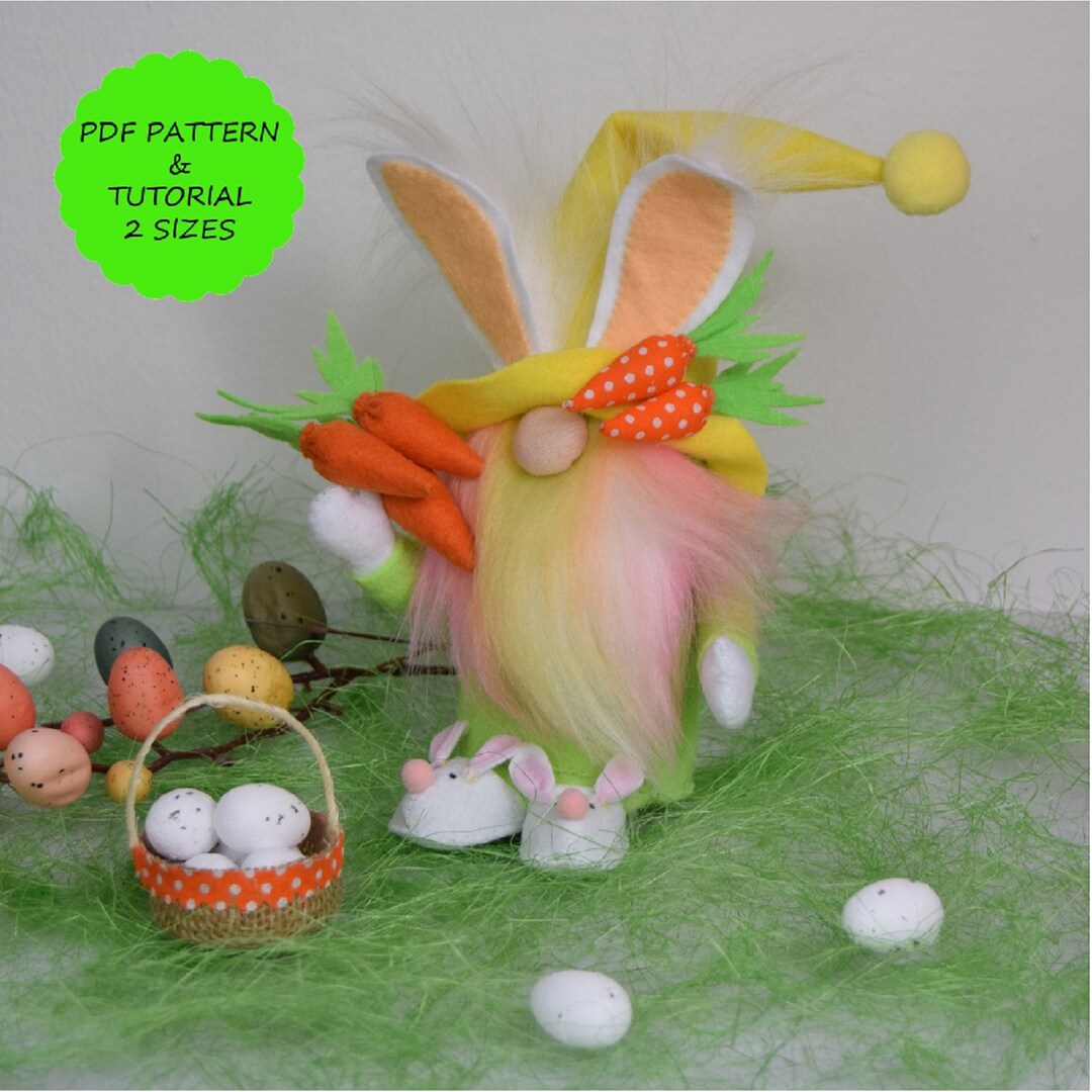 Bunny Easter Gnome Pdf Pattern/gnome Decor Pdf Download/pdf Tutorial ...