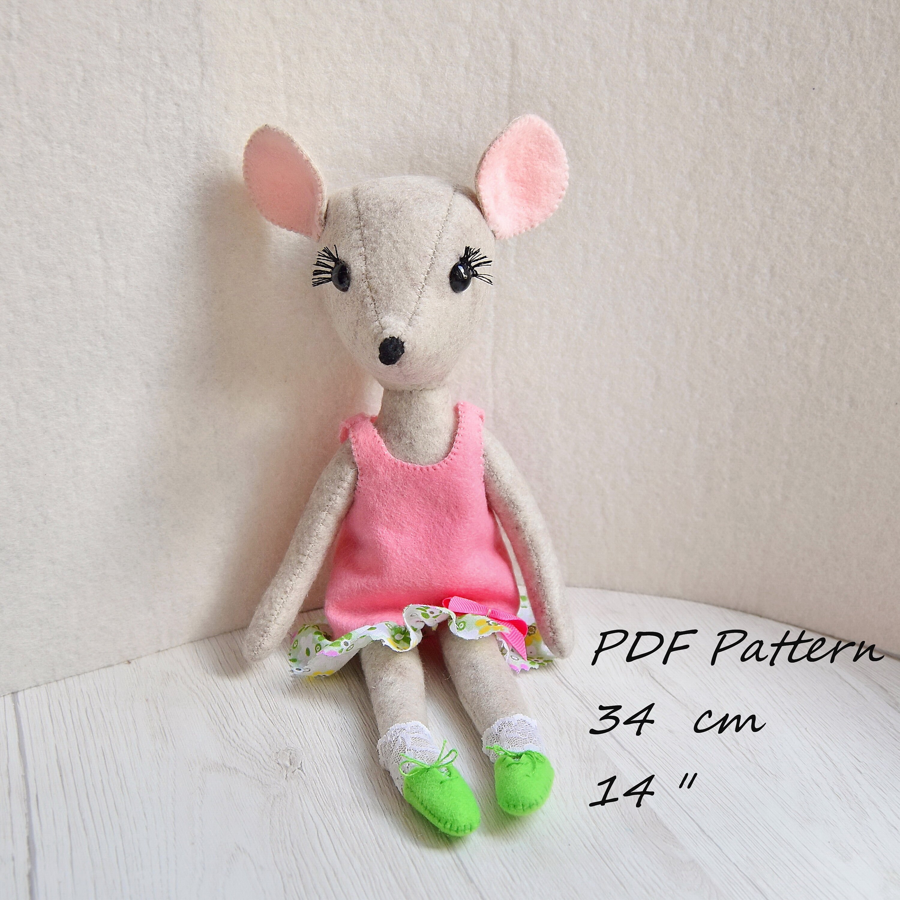Mouse Felt Doll/pdf Tutorial Mouse Doll Sewn/softie Mouse Doll - Etsy