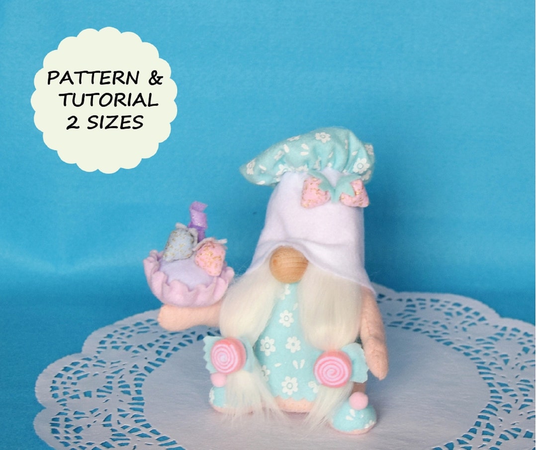 Gnome Cake Chef PDF Pattern/pdf Pattern and Tutorial Sewing Felt Gnome ...