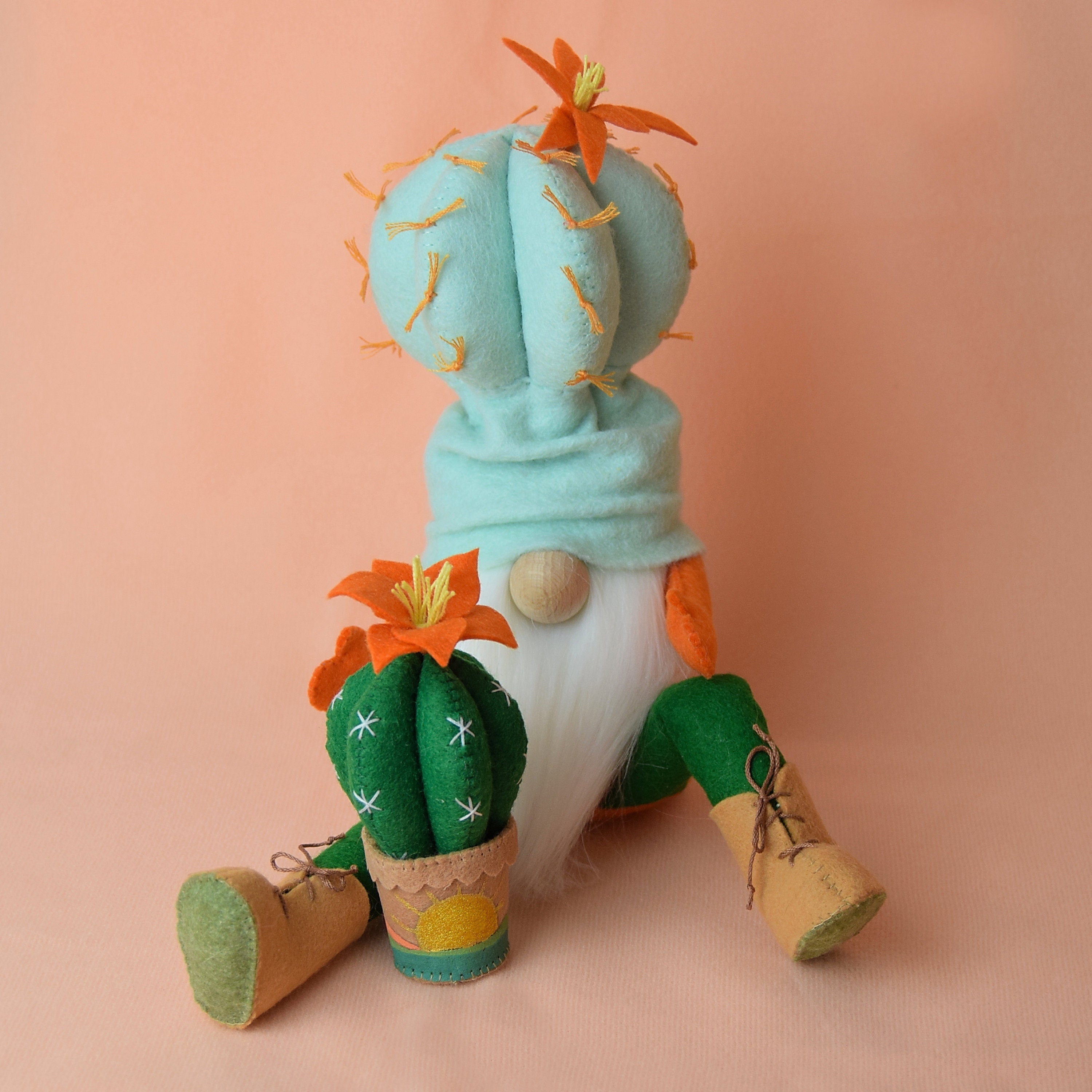 Cactus Gnome Pdf Pattern/sewing Cactus Gnome Pdf/sewing Felt Gnome Pdf ...