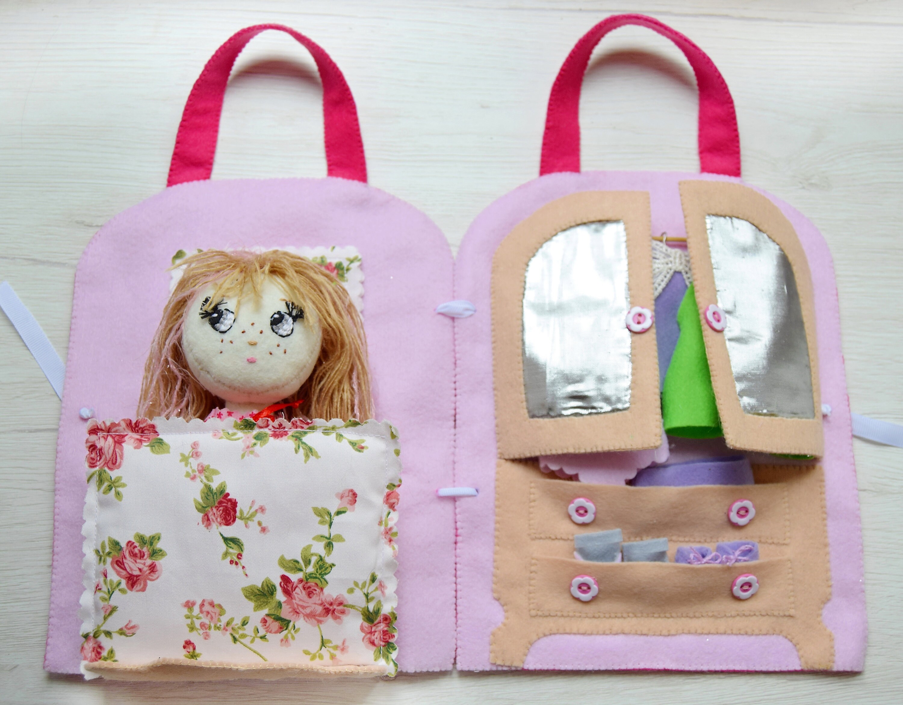 Pocket Puppet With Carrier Pattern/felt Doll With Travel Bag - Etsy