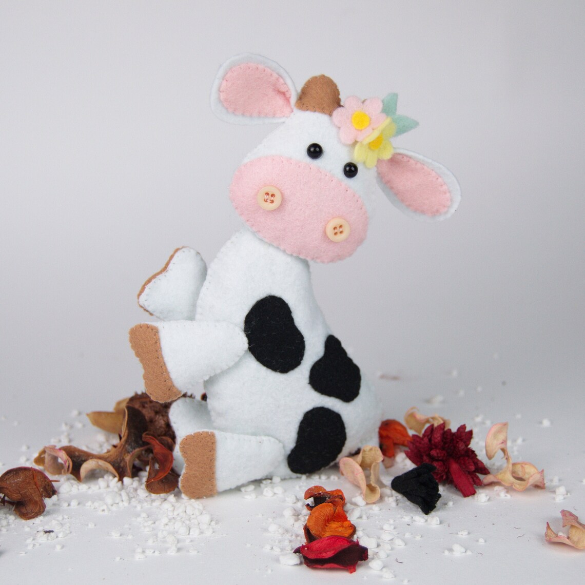 Cow Toy Pattern Download/cow Fawn Pattern Pdf/felt Stuffed Cow Tutorial ...