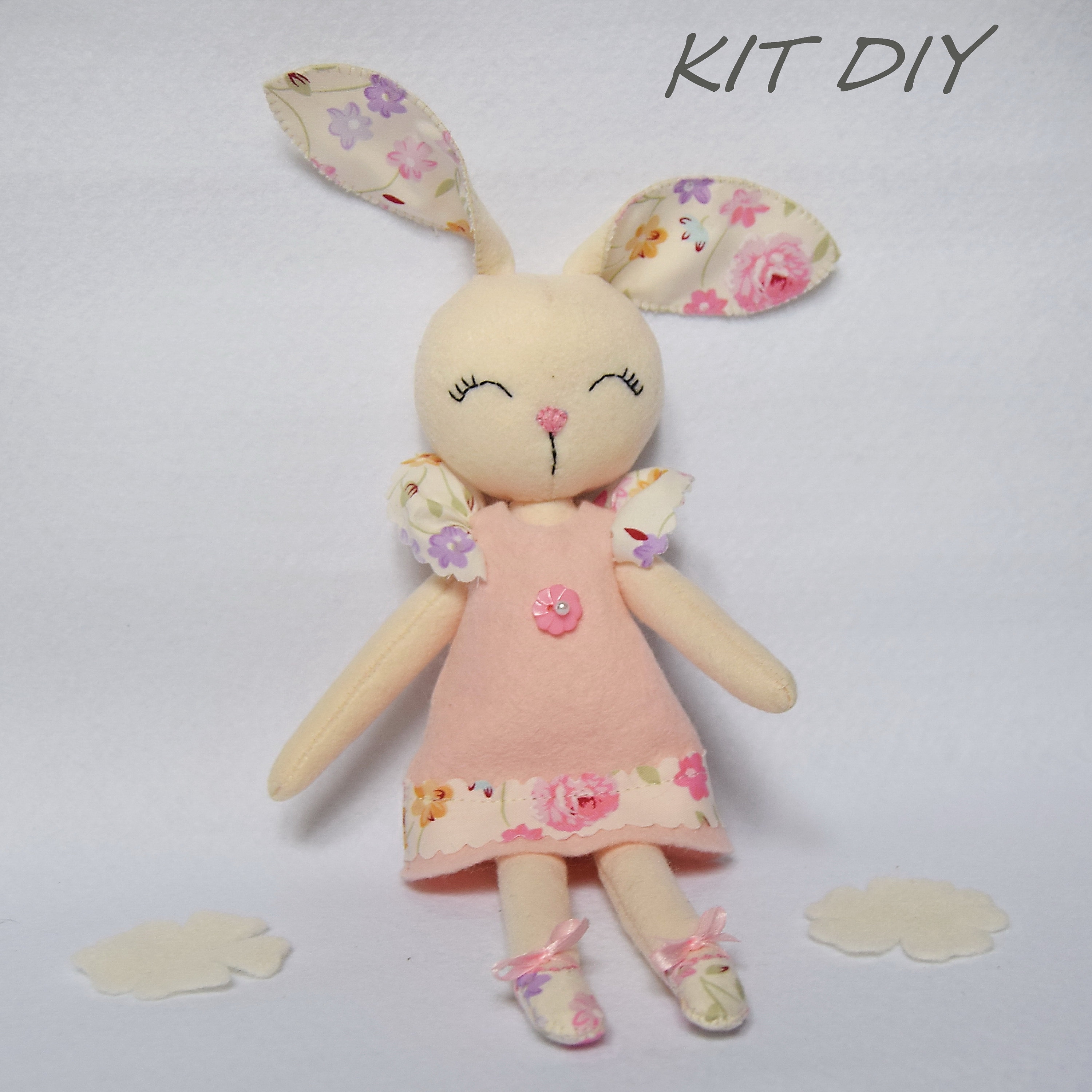 Kit Felt Bunny Doll/rag Doll Bunny 14/kit Rag Doll - Etsy