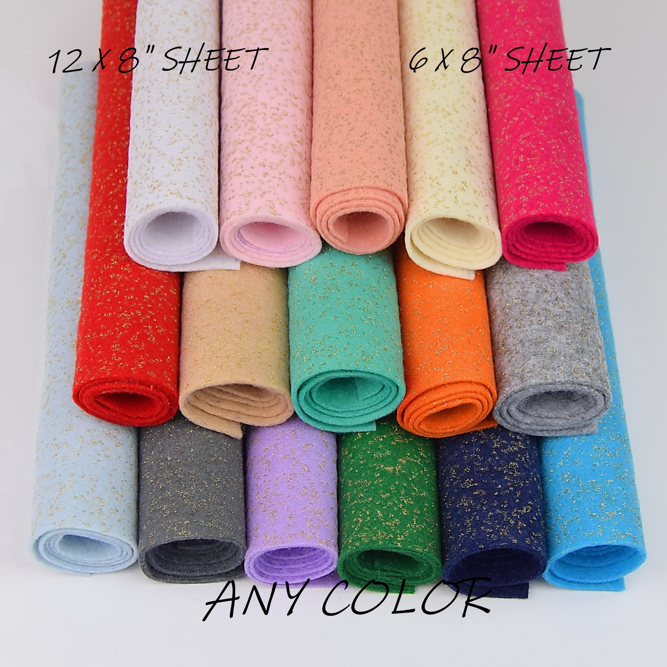 Gold Glittered Felt Sheets/synthetic Italian Felt/gold Glittered Soft ...