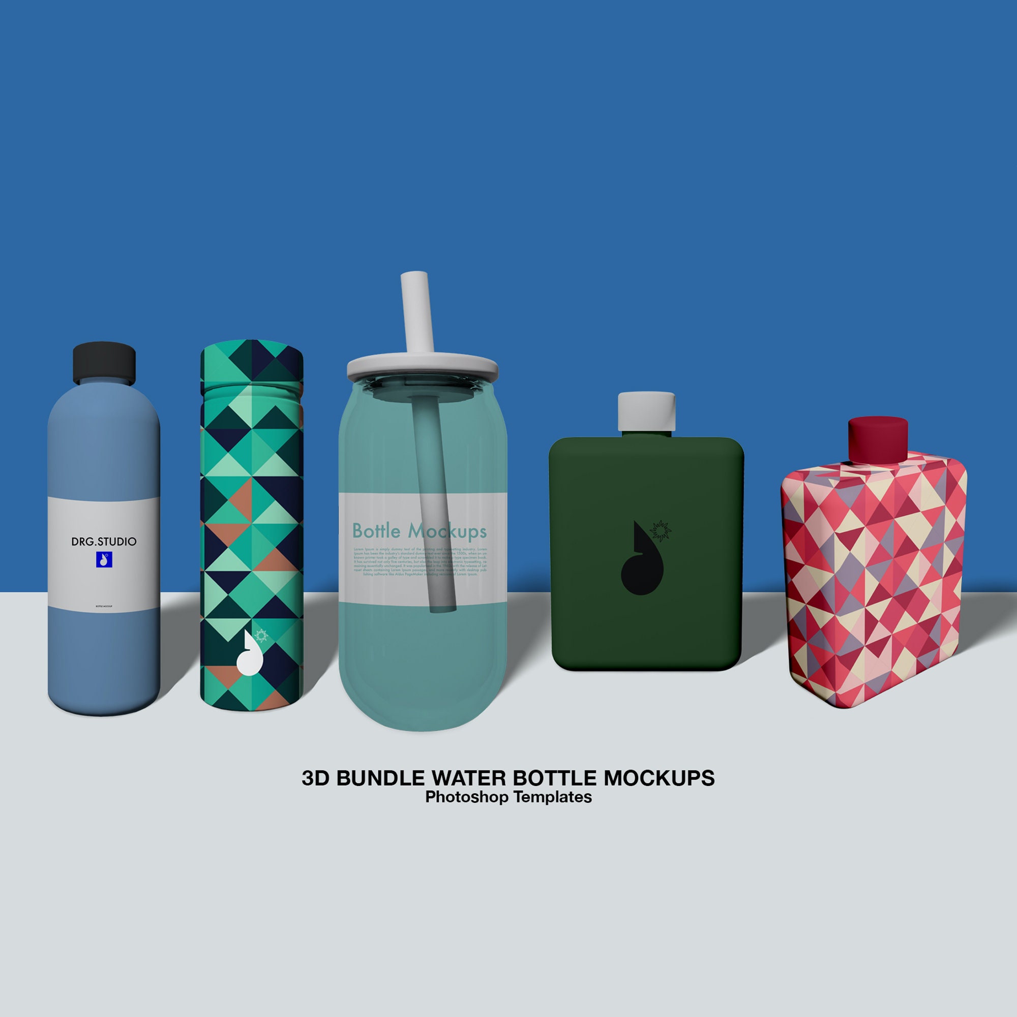 3D Bundle Water Bottle Mockups - Etsy