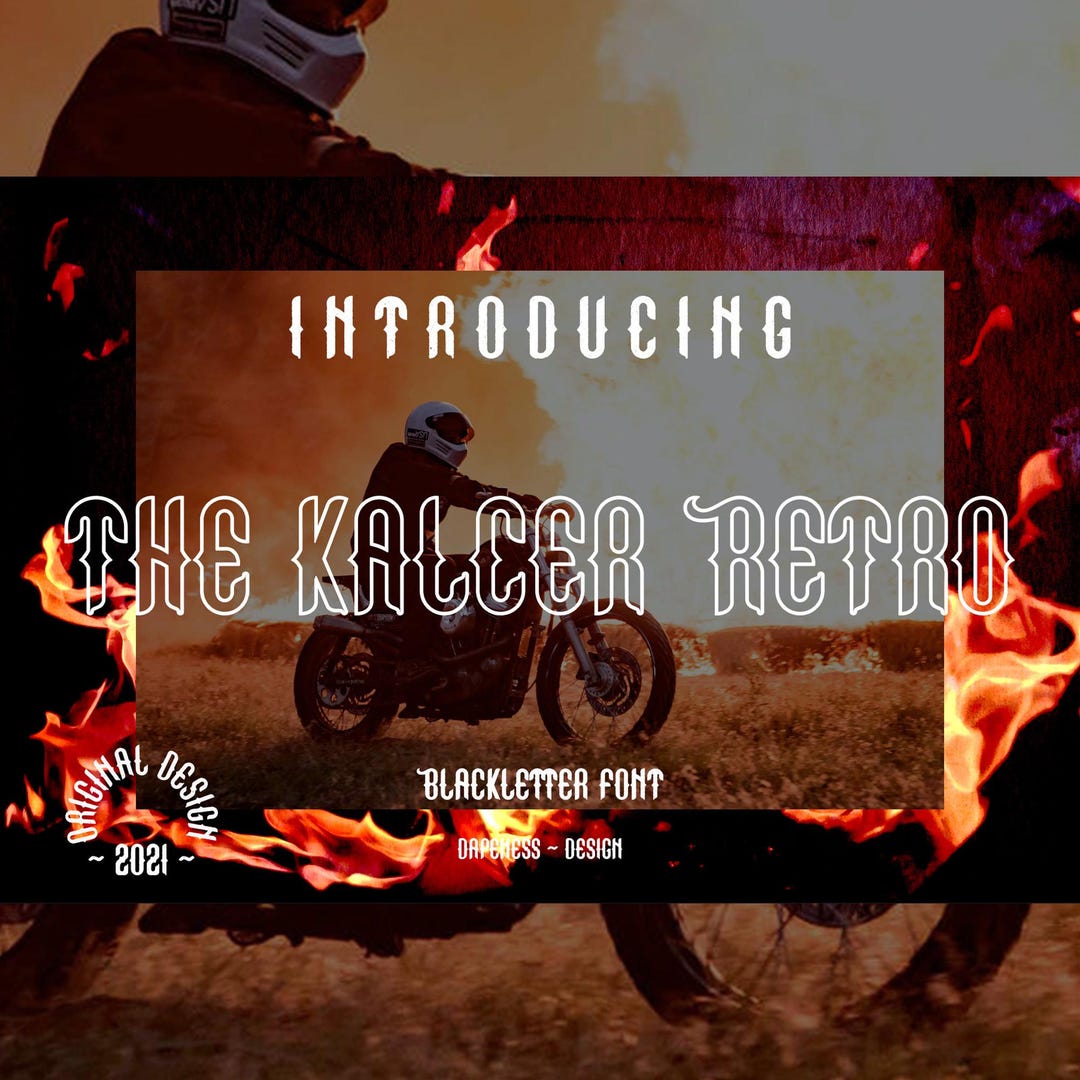 The Kalcer Retro Font-vintage Font Motorcycle - Etsy