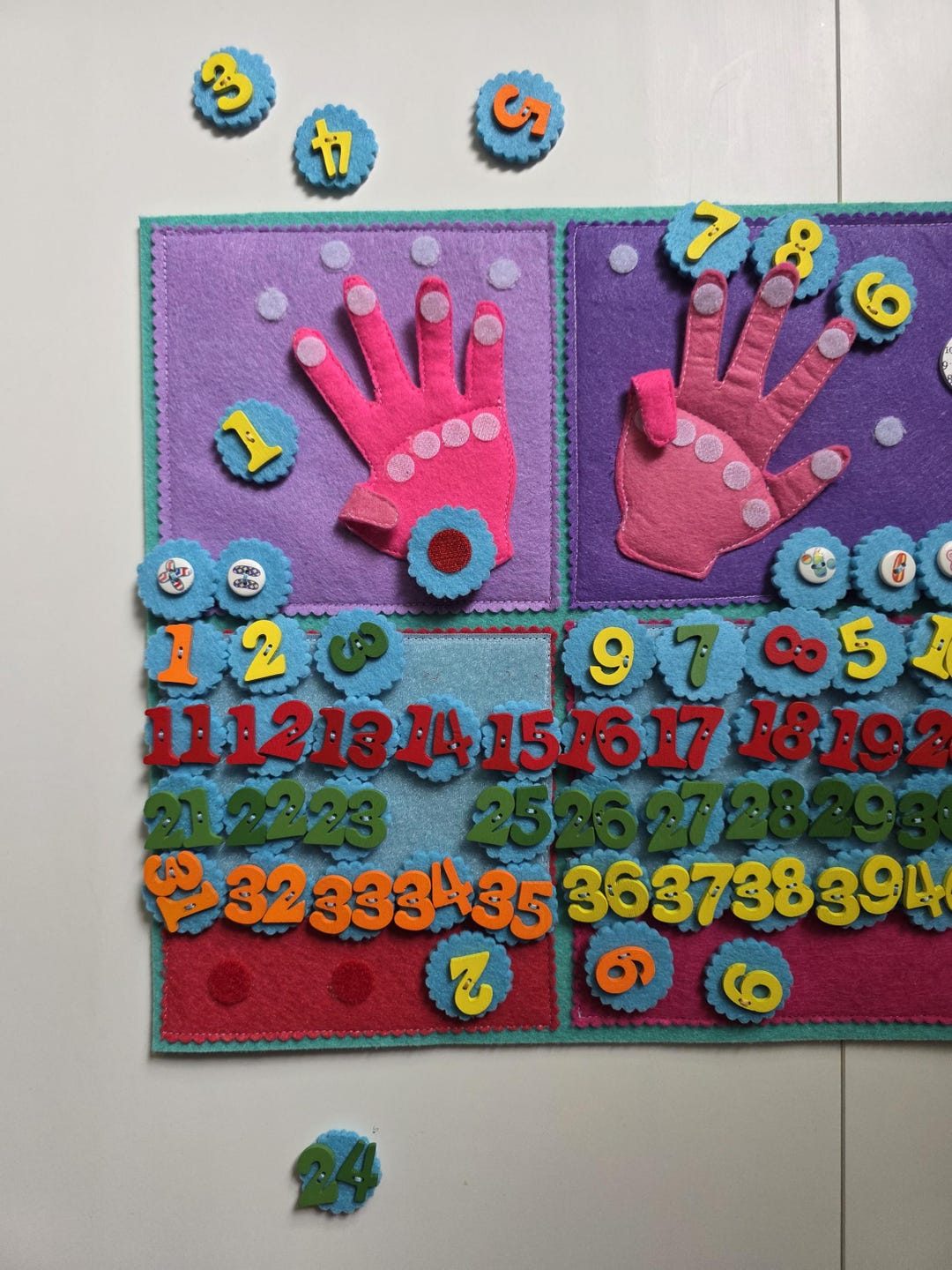 Montessori Sensory Mat – Numbers Learning Toy – Quiet Book Page – Fine ...