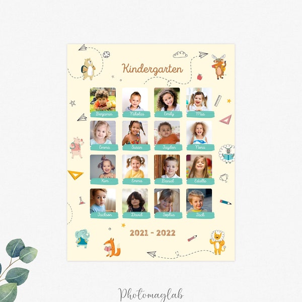 Kindergarten Class Photo Template - Etsy