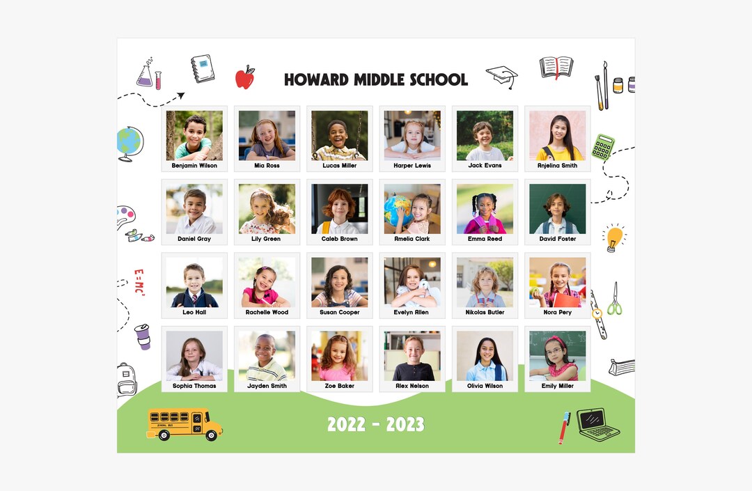 School Template Edit in Canva, School Class Photo, School Photo, 1st ...