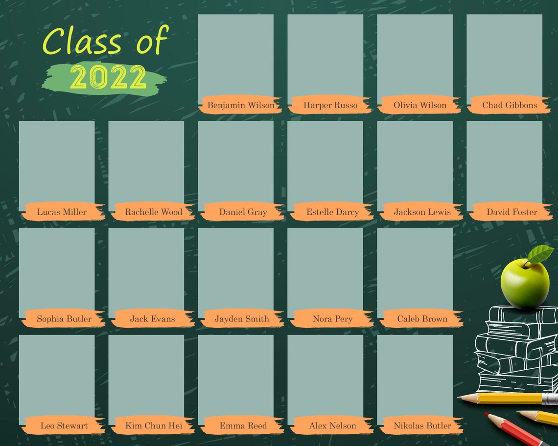 Instant Download Template School Class Photo School Photo - Etsy