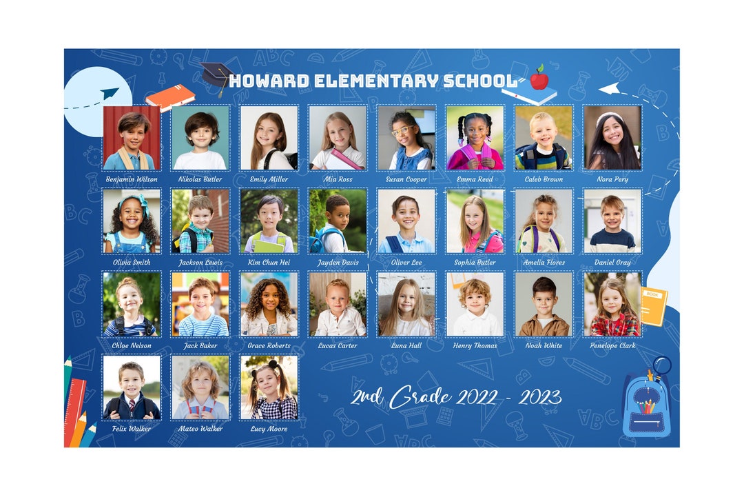 17x11 Inches School Template, School Class Photo, School Photo, Photo ...