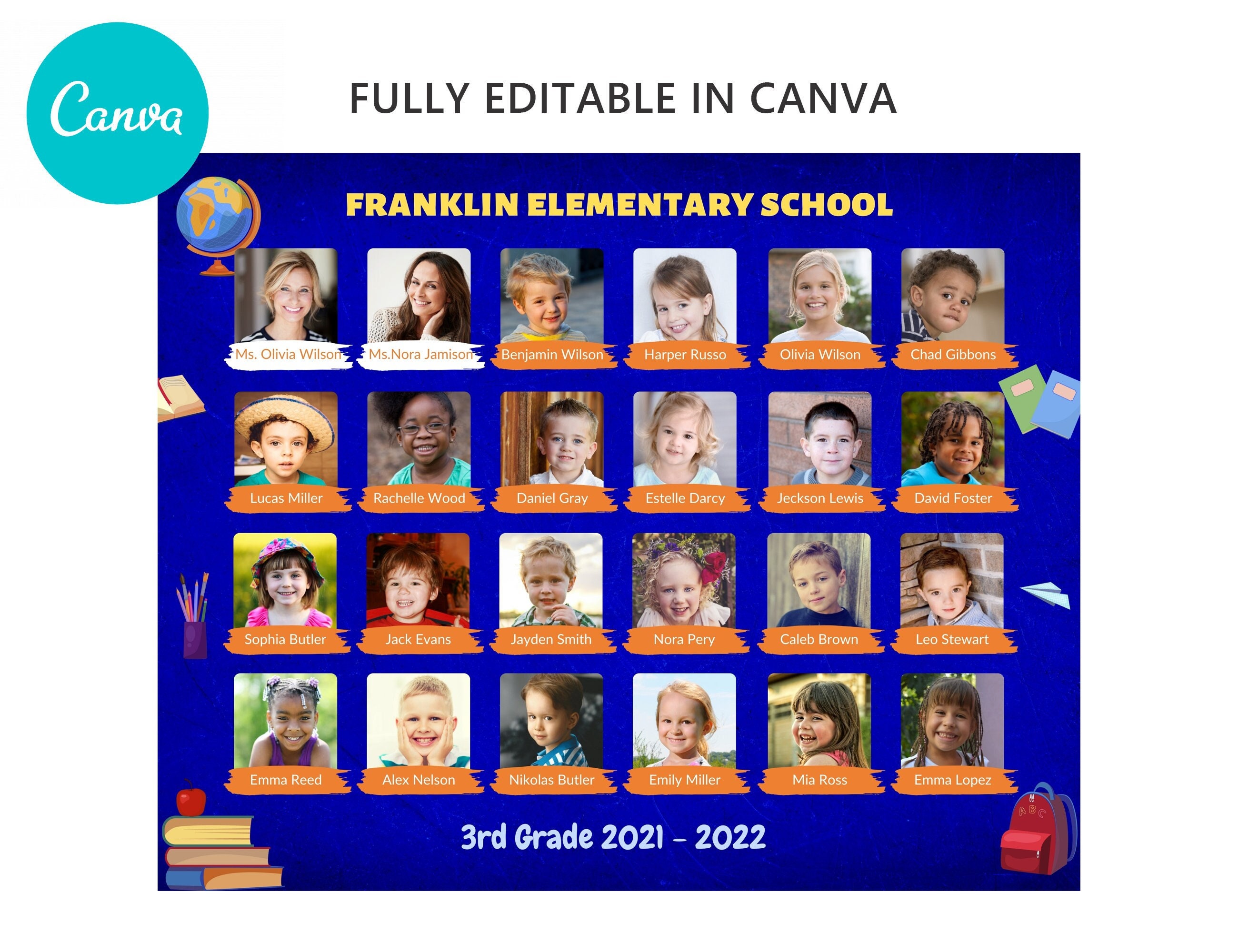 School Template Edit in Canva School Class Photo School - Etsy
