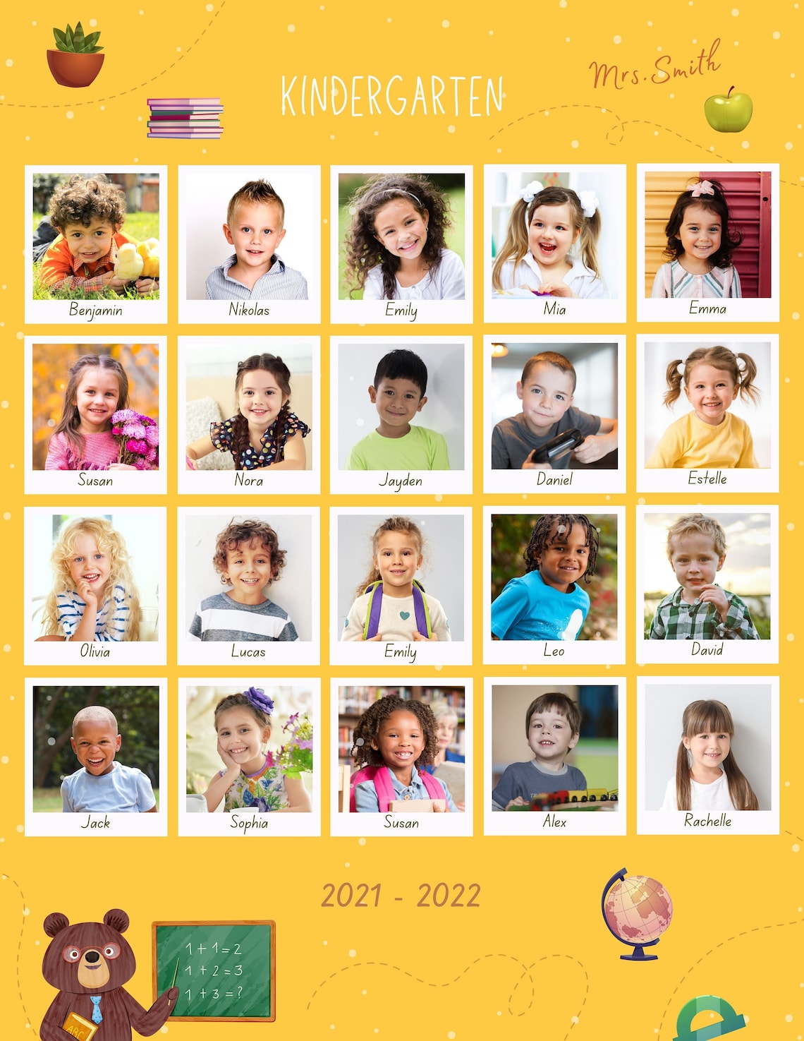 Custom Kindergarten Class Photo Collage School Photo - Etsy