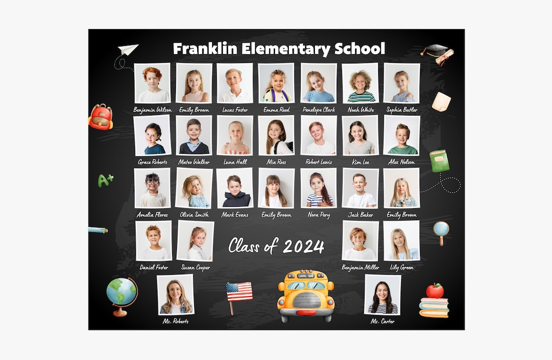 School Template Edit in Canva, School Class Photo, School Photo, School ...