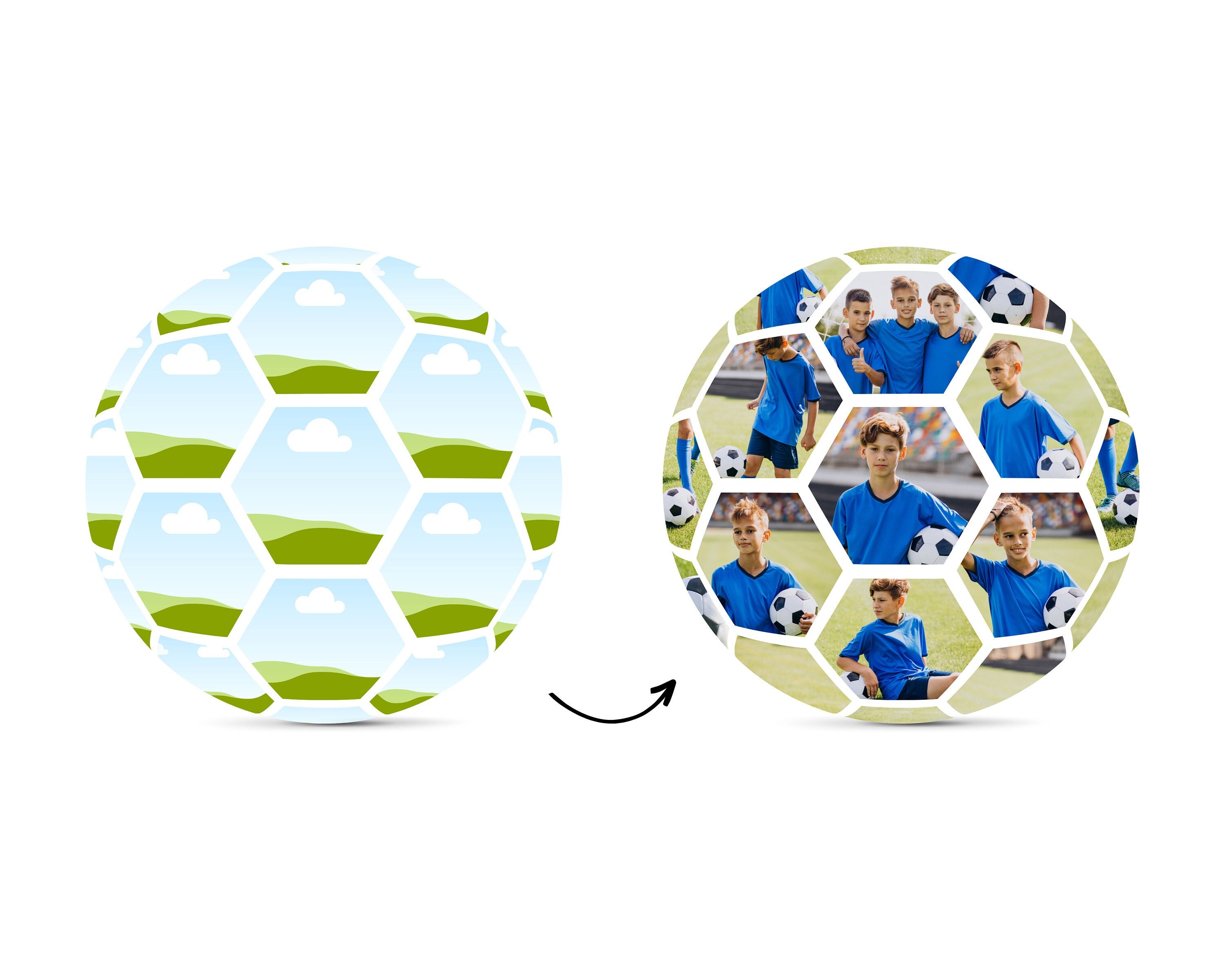 Soccer Ball Photo Collage Canva, Soccer Ball Template, Soccer Ball ...